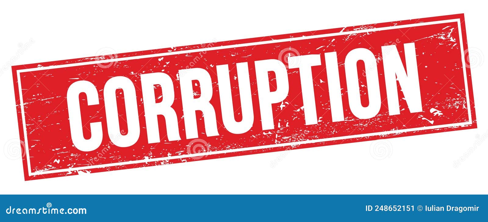 CORRUPTION Text on Red Grungy Rectangle Stamp Stock Illustration ...