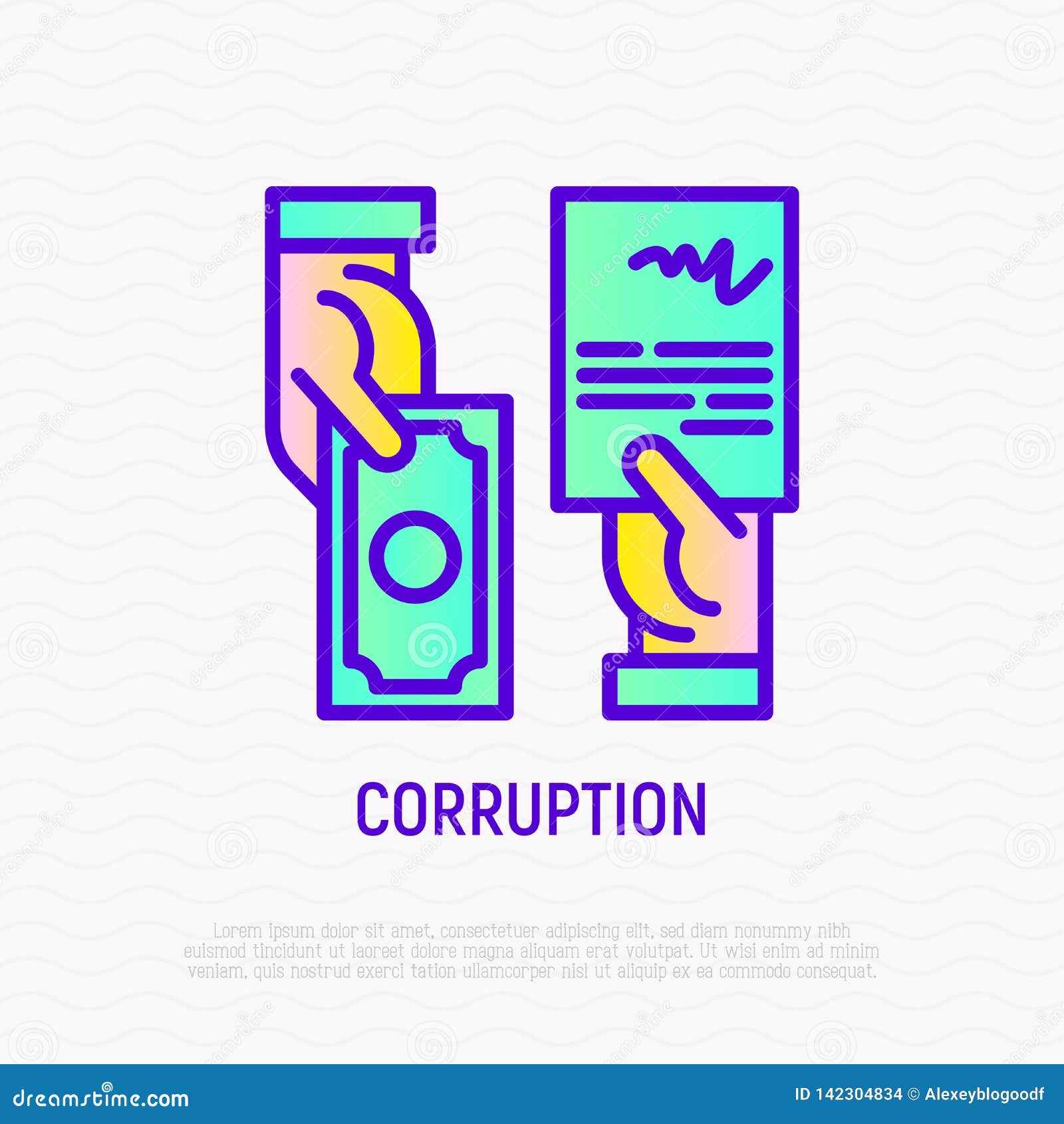 Corruption Icon: Agreement in Exchange of Money Stock Vector ...