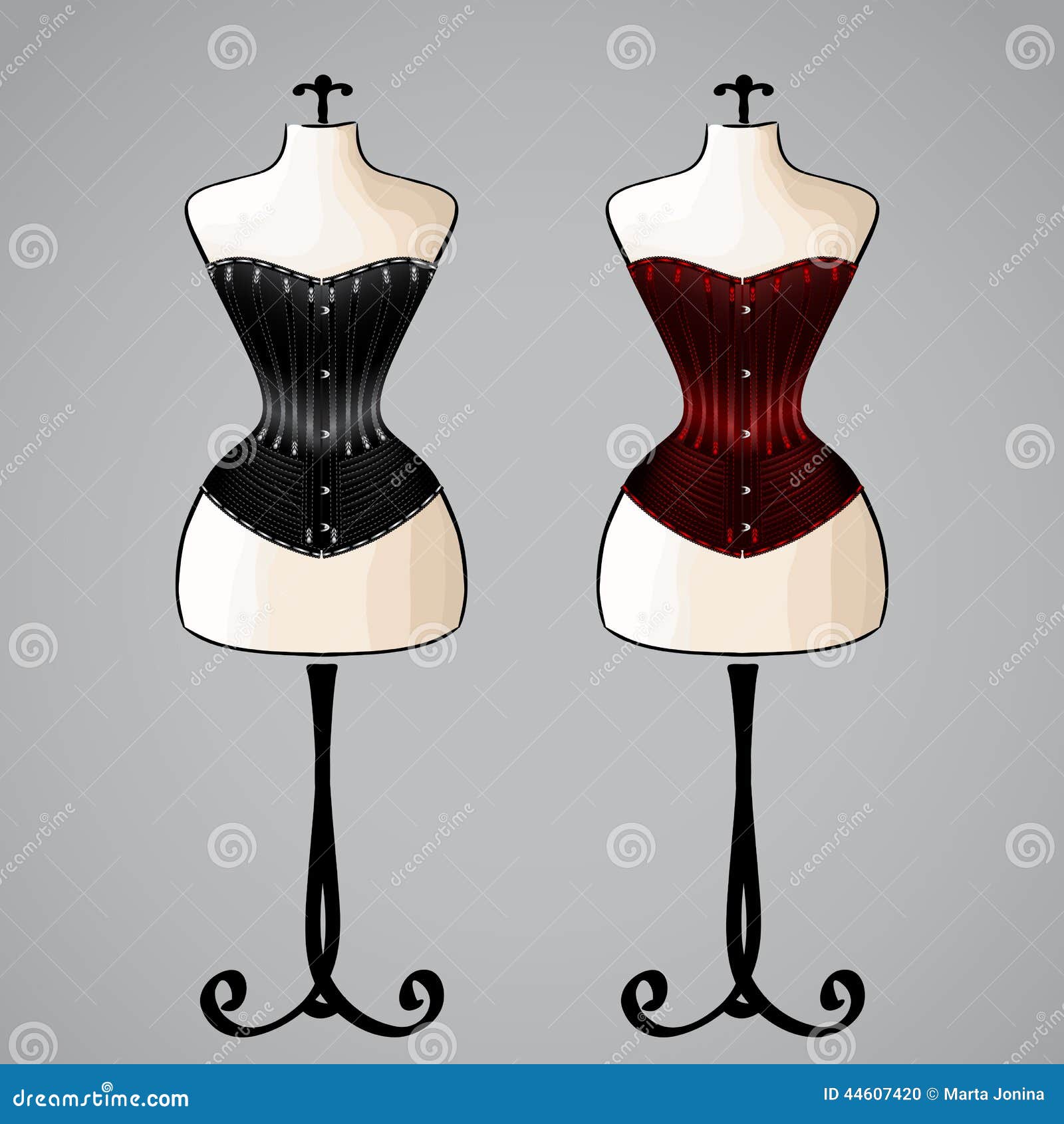 Corset On Female Mannequin Stock Illustration Illustration Of Dressform 44607420