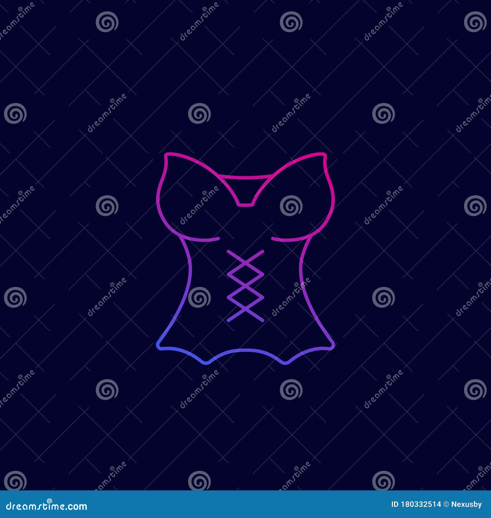 Corset icon, linear stock vector. Illustration of fashion - 180332514