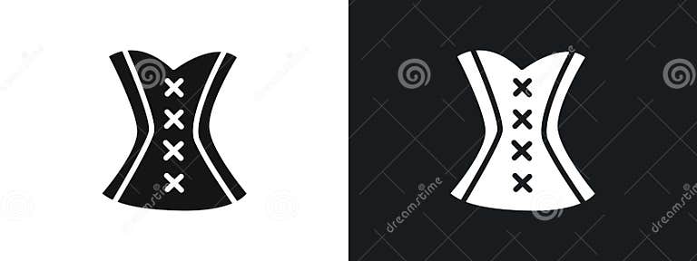 Corset Icon Linear Graphics Set Vector in Black Stock Vector ...