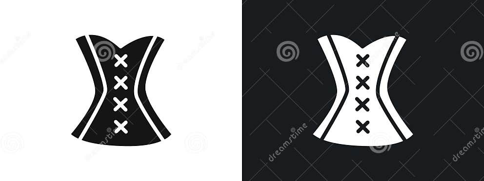 Corset Icon Linear Graphics Set Vector in Black Stock Vector ...