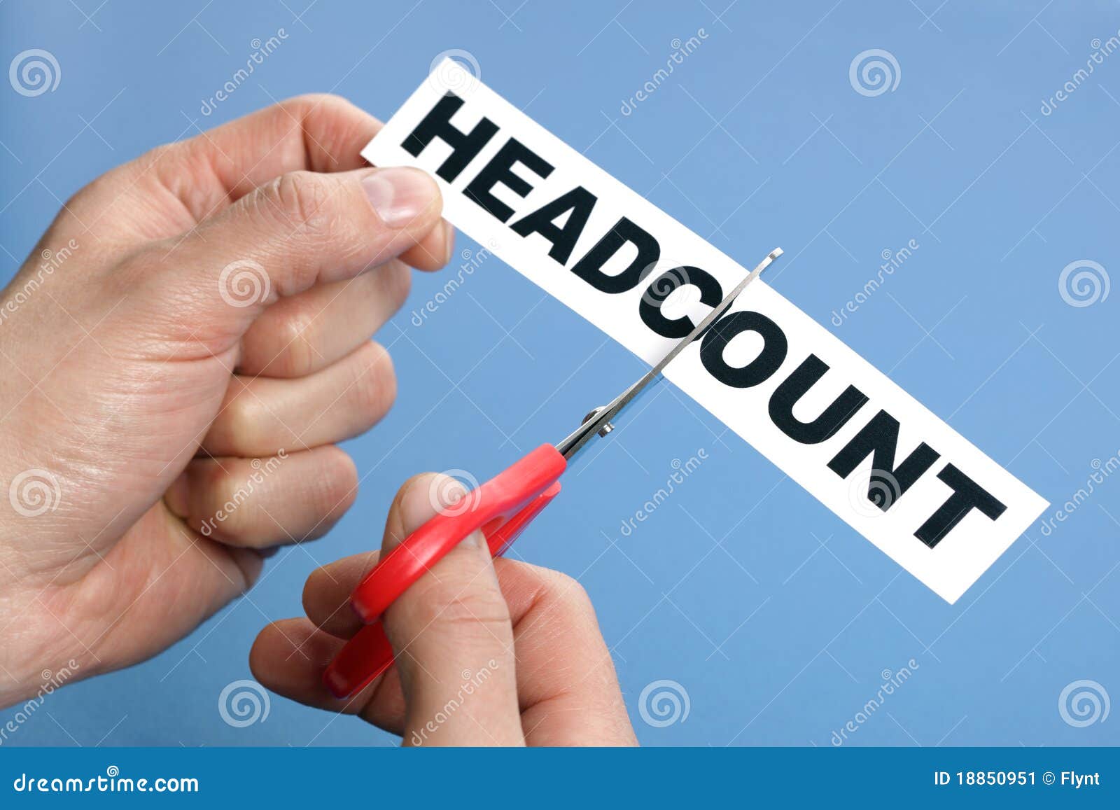 Cortando o headcount imagem de stock. Imagem de humano - 18850951