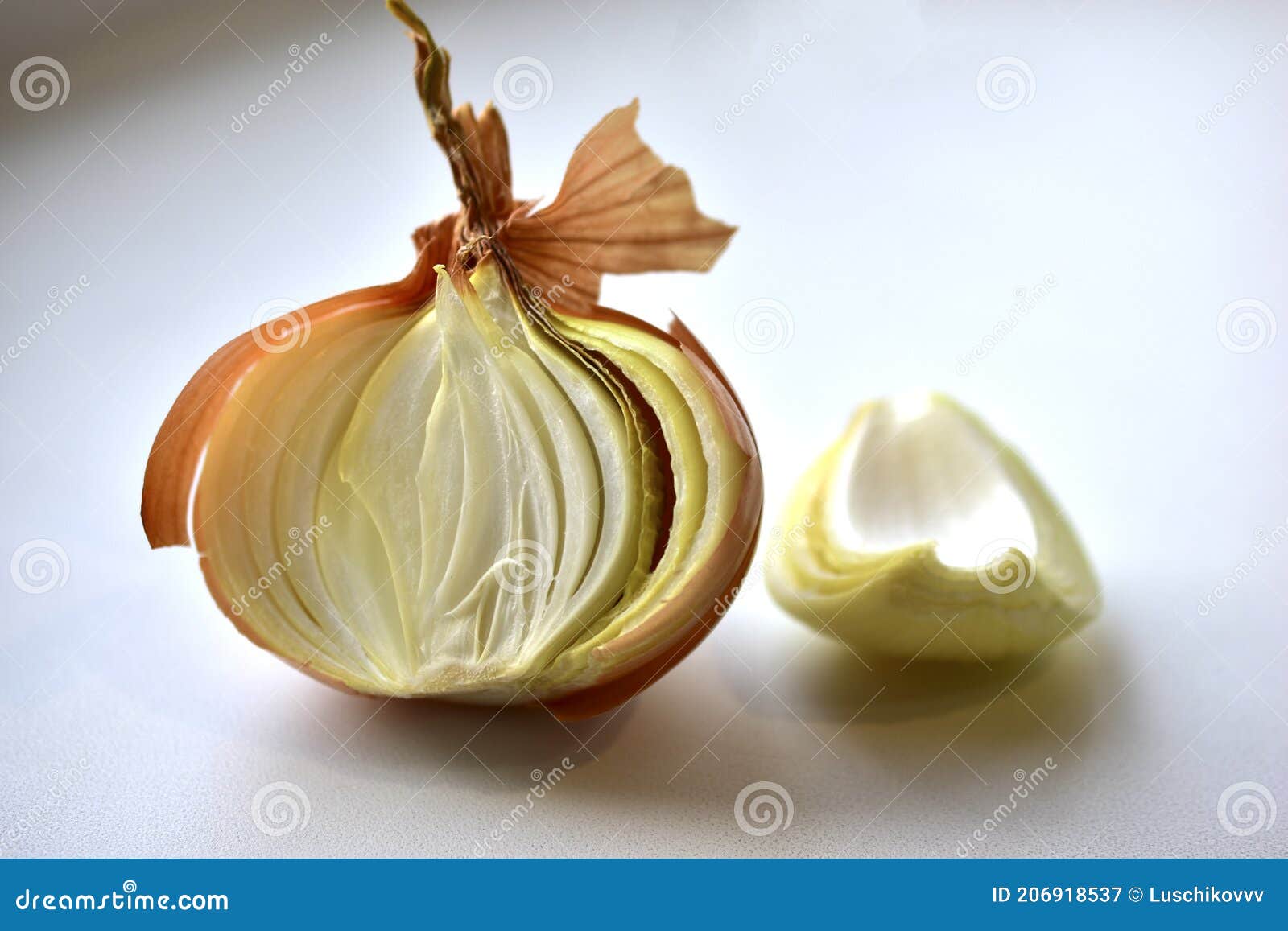 Cortar Cebolla Seca Sobre Fondo Blanco Imagen de archivo - Imagen de ...