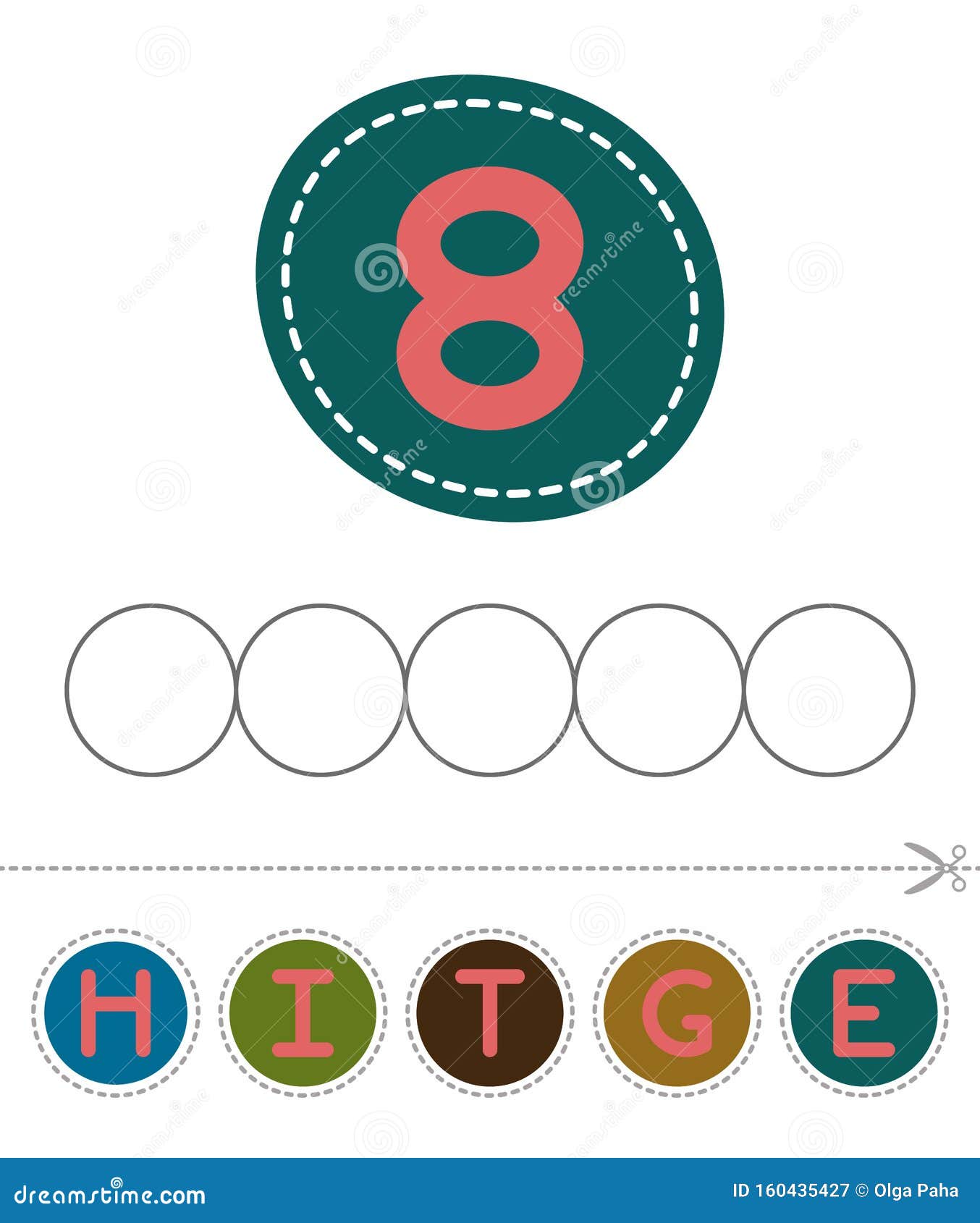 Cortar Y Pegar Ocho Palabras Ilustración del Vector - Ilustración de ...