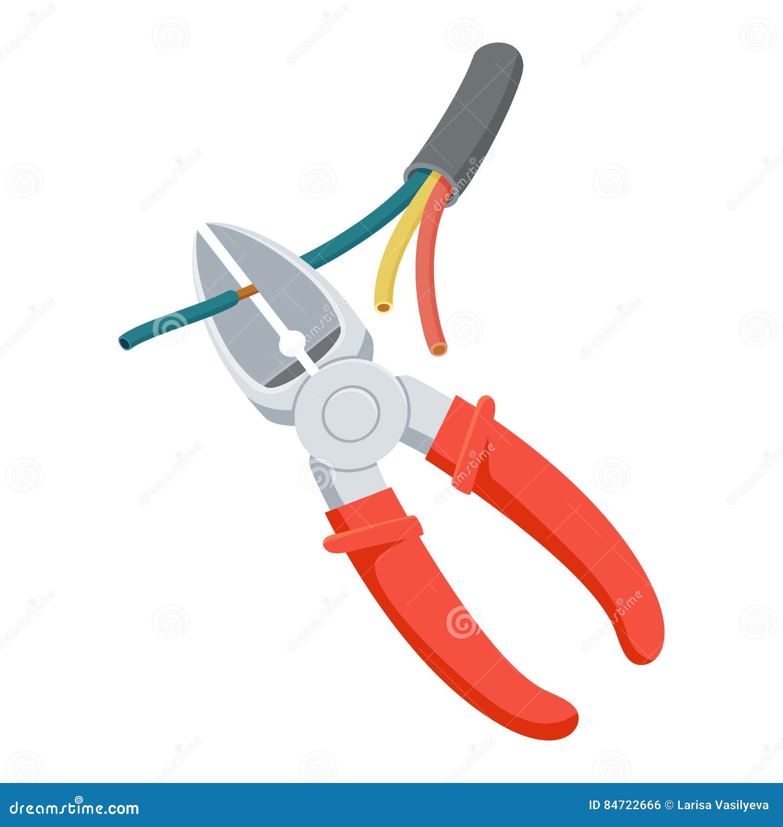 Corte cortadores de fio ilustração do vetor. Ilustração de beliscadura ...