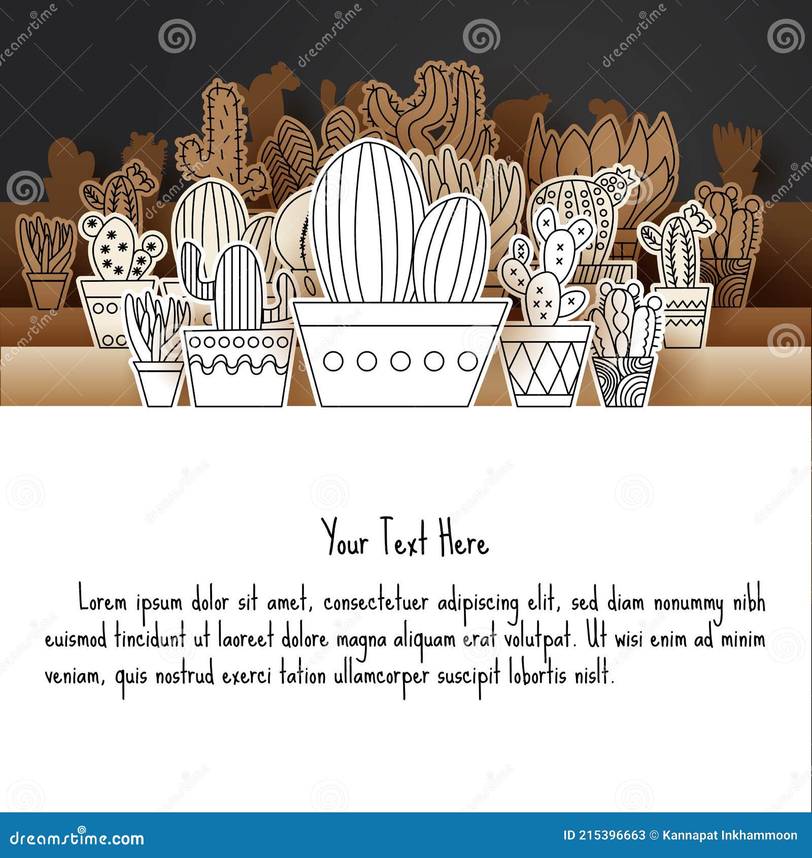 Corte De Papel De Rabisco De Cacto Ilustração do Vetor - Ilustração de ...