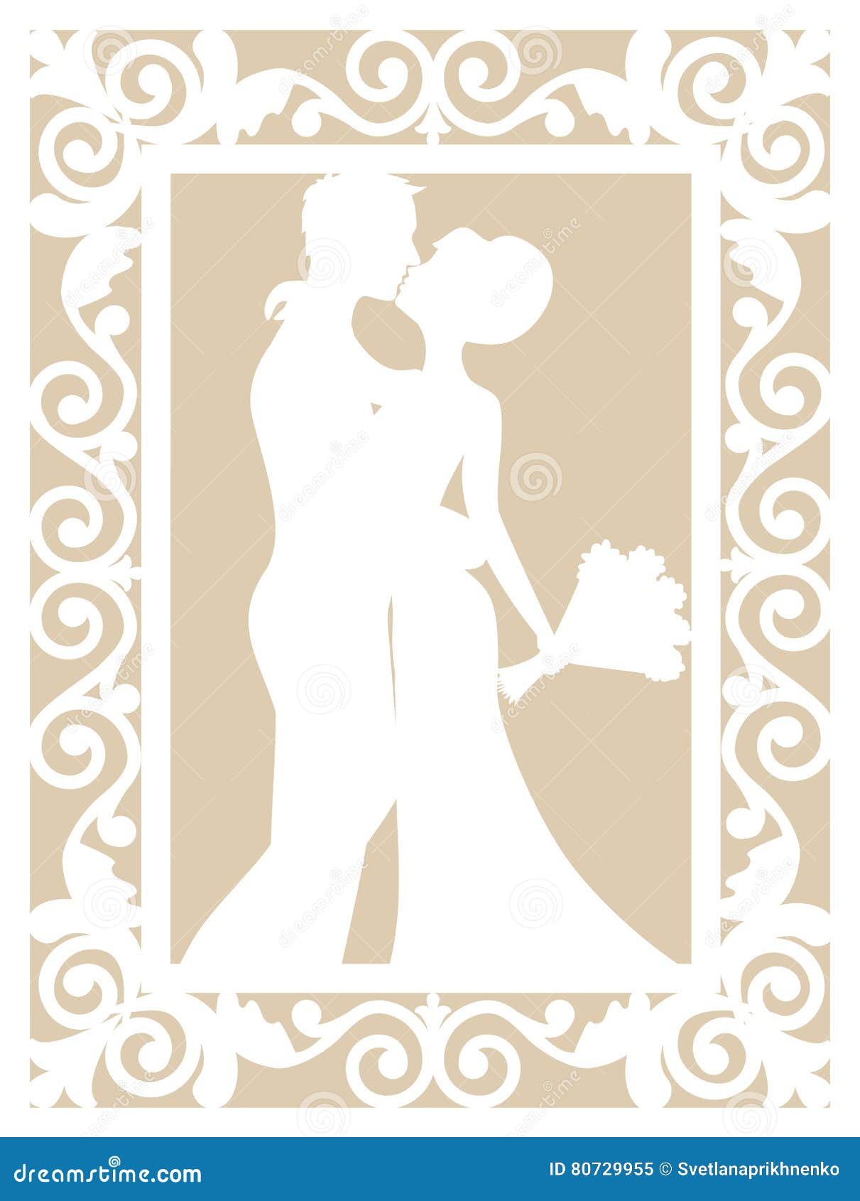 Corte del laser de la boda ilustración del vector. Ilustración de curva ...