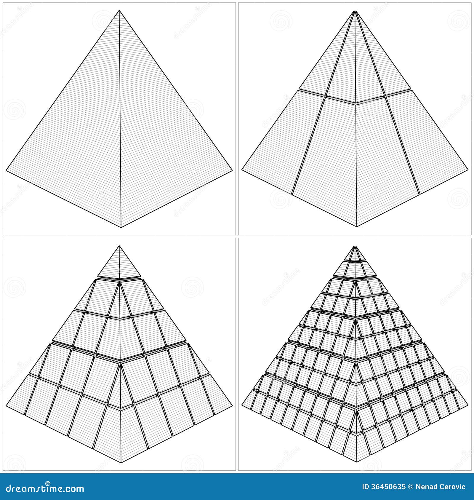 Corte a Pirâmide Do Simples Ao Vetor Complicado Ilustração do Vetor ...