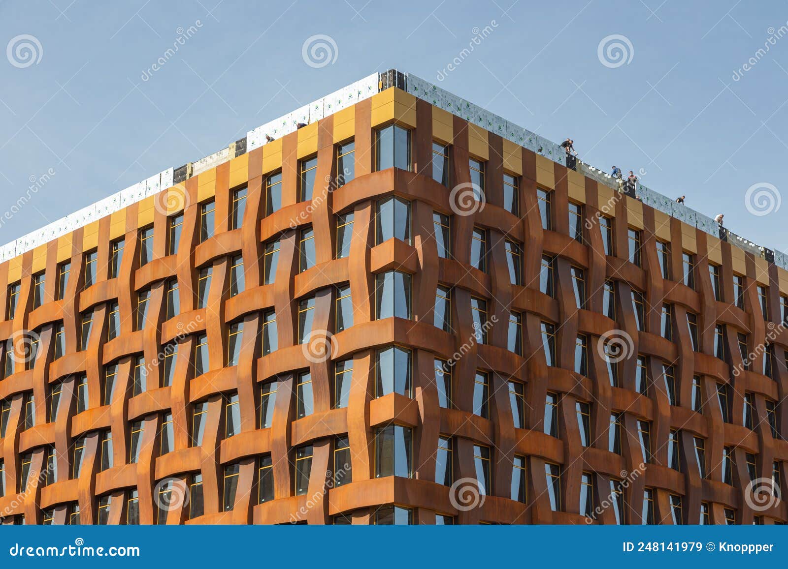 Corten Steel Facade Building Editorial Stock Image - Image of worker ...