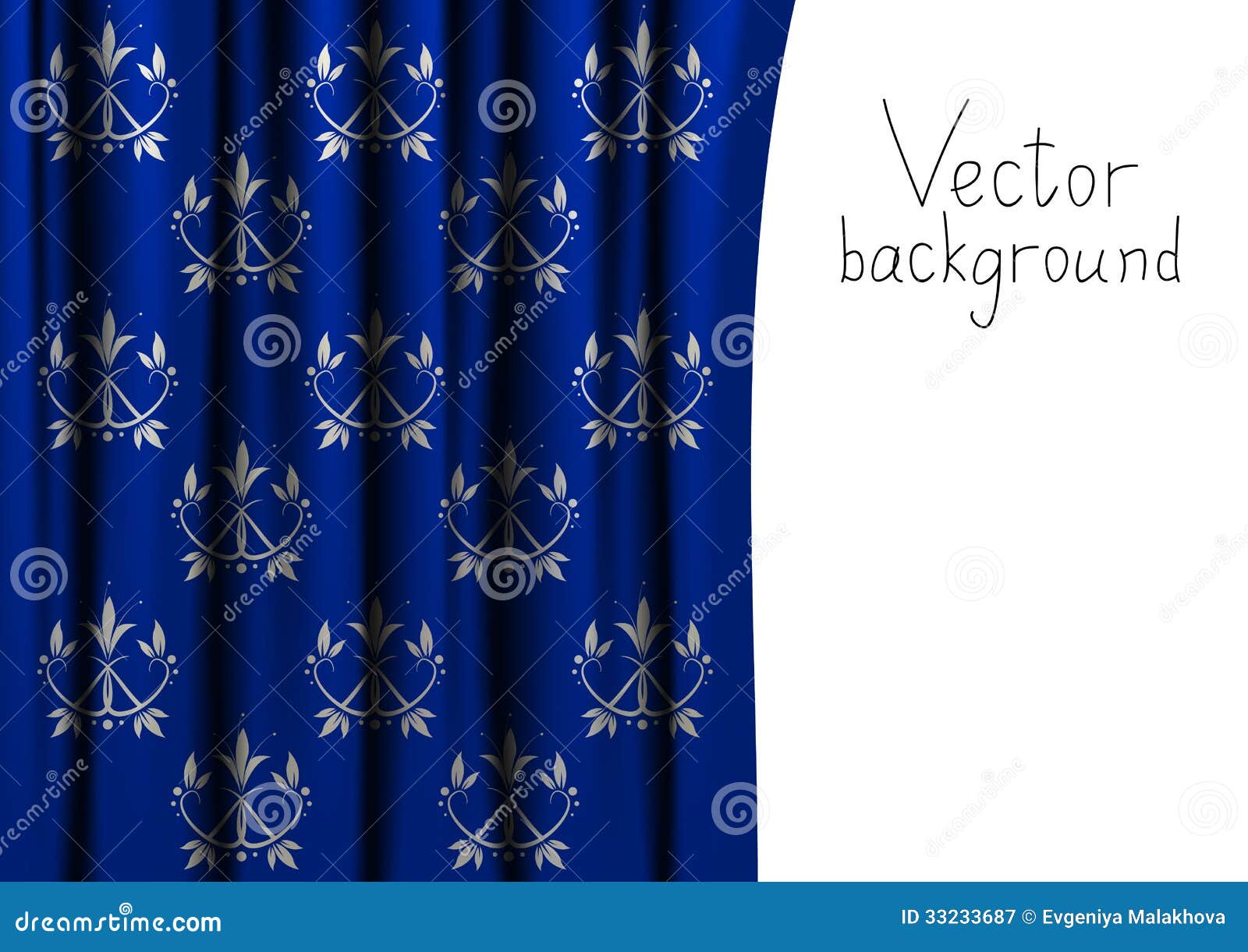 Cortina azul ilustración del vector. Ilustración de arte - 33233687
