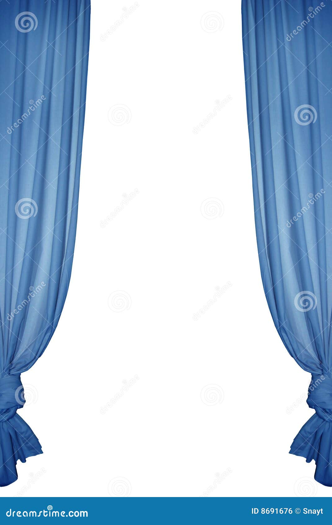 Cortina azul aislada foto de archivo. Imagen de casa, interior - 8691676