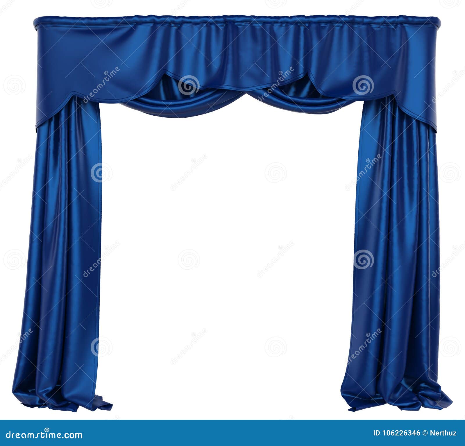 Cortina Azul Do Teatro Isolada Ilustração Stock - Ilustração de cortina ...