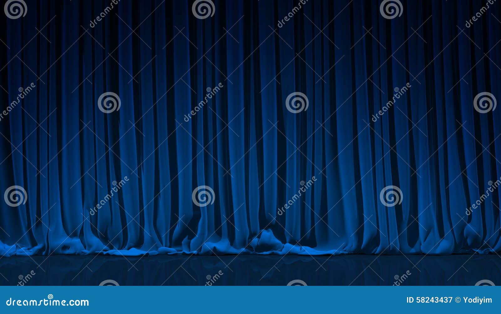 Cortina azul en teatro stock de ilustración. Ilustración de entrada ...