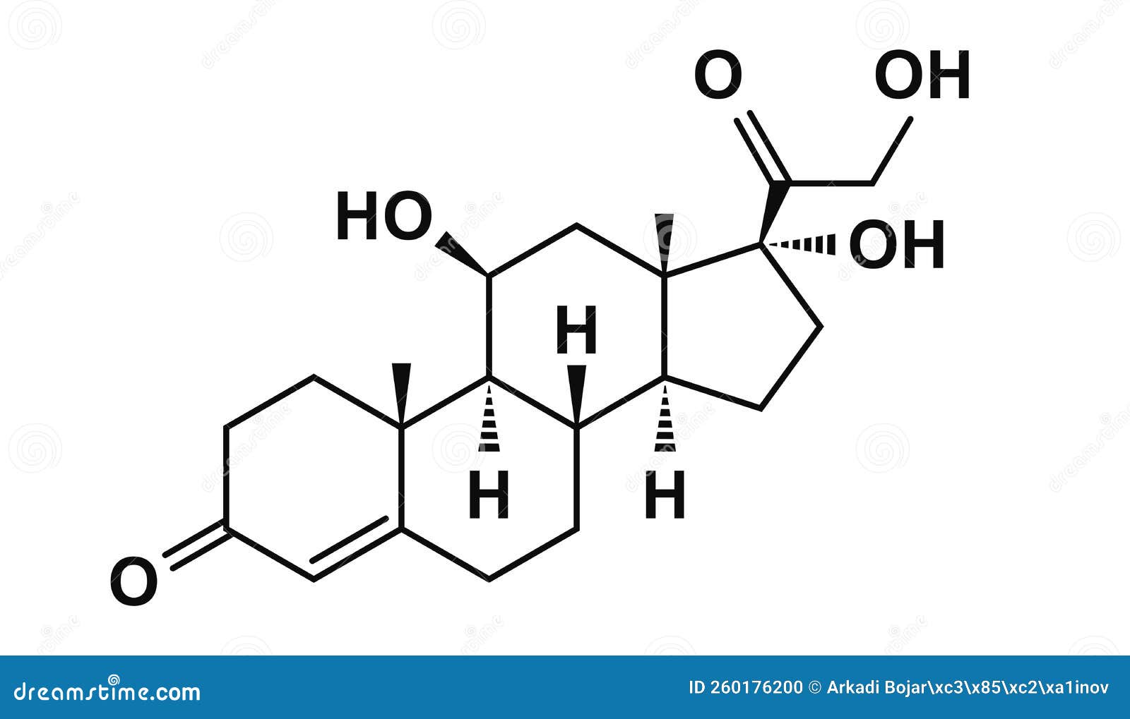 Cortisol Chemical Formula, Hormone Molecule Stock Vector - Illustration ...