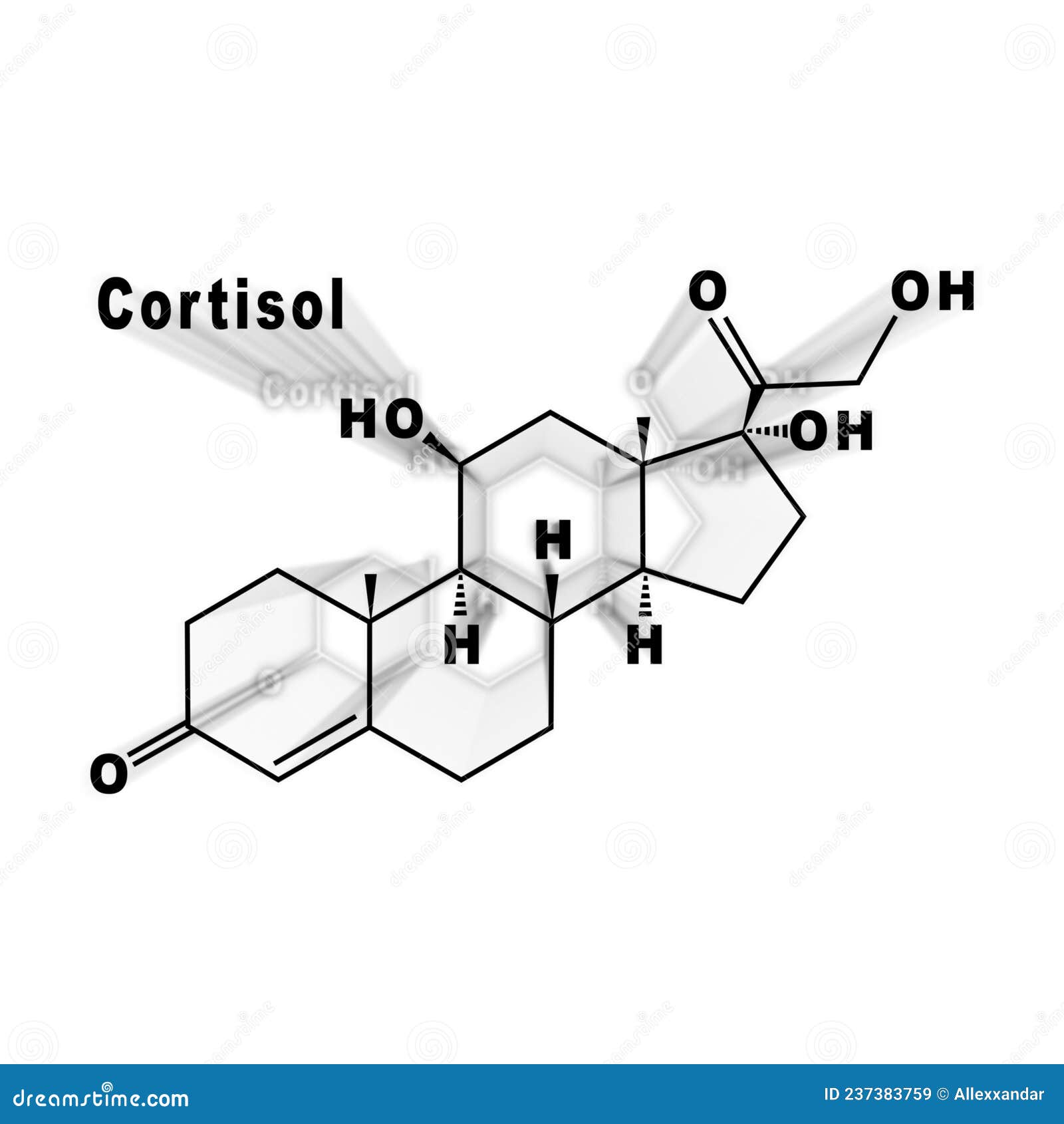 Cortisol Hormone Structural Chemical Formula Stock Illustration ...
