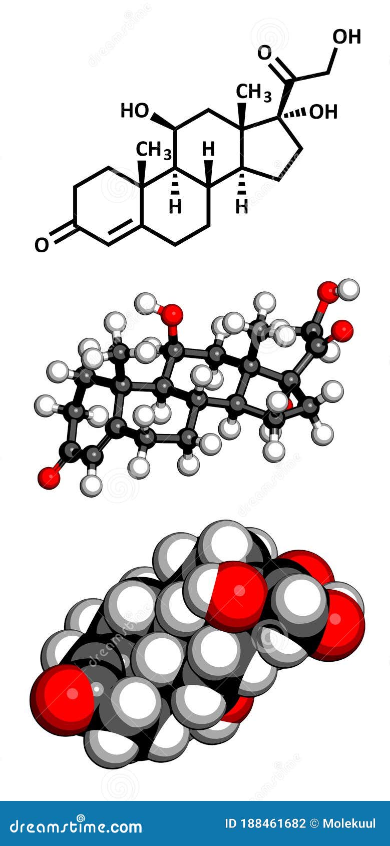 Hydrocortisone Molecular Structure Stock Image