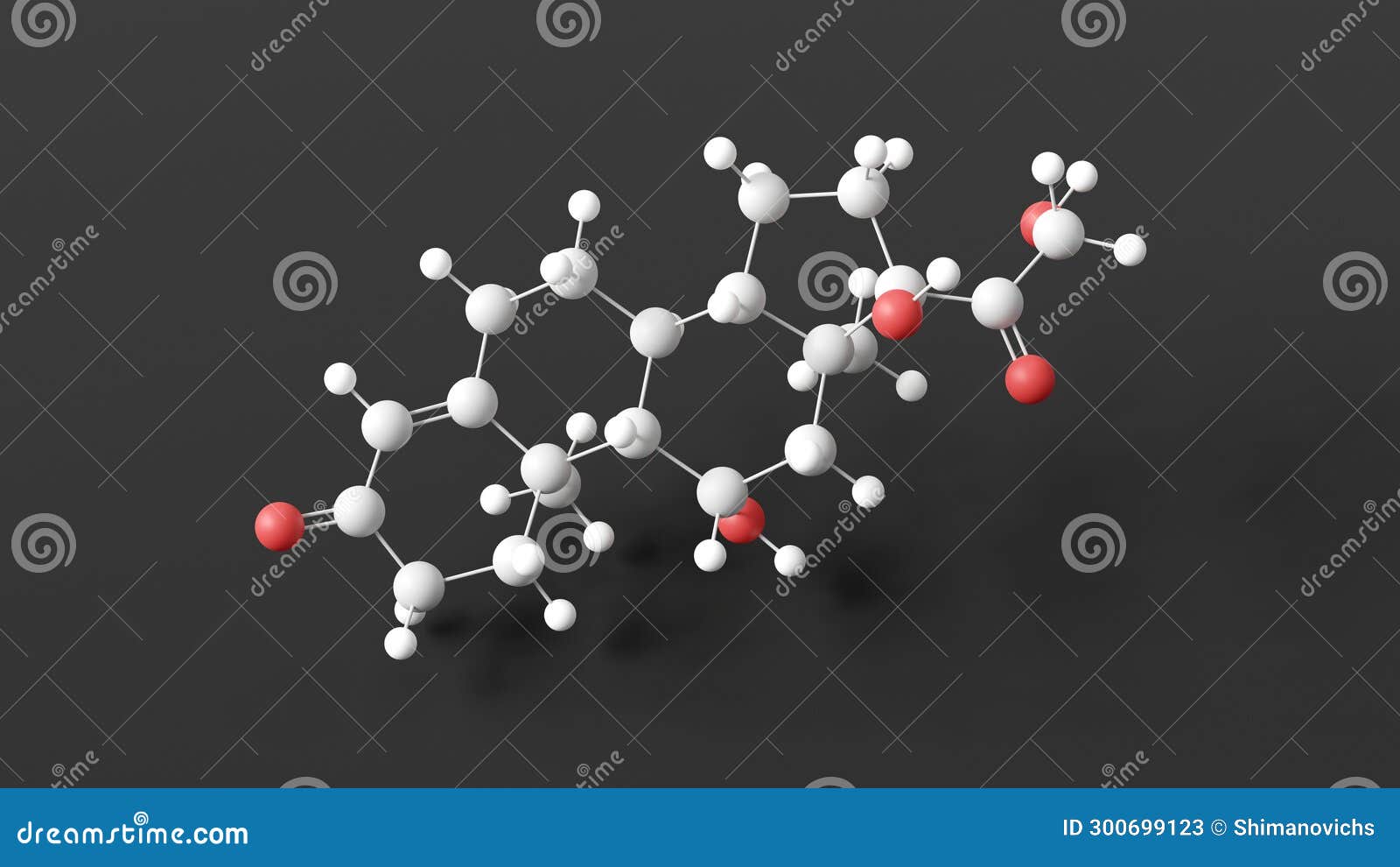 Cortisol Molecular Structure, Steroid Hormone, Ball and Stick 3d Model ...