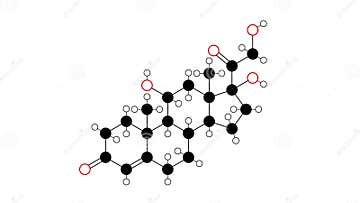 Cortisol Molecule, Structural Chemical Formula, Ball-and-stick Model ...