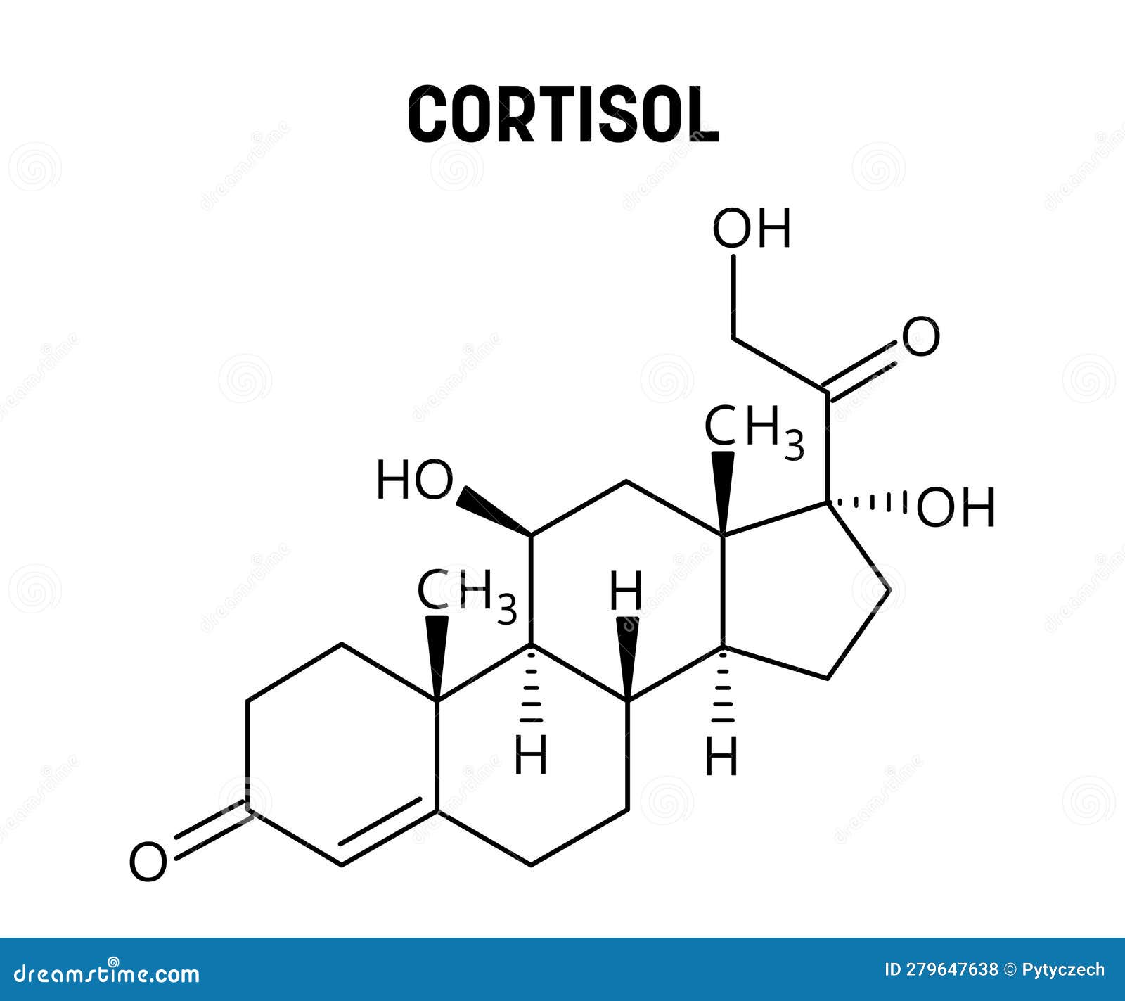 Cortisol Structural Formula of Molecular Structure Stock Illustration ...