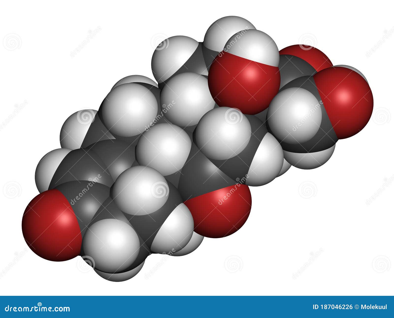 Cortisone Molecule, Structural Chemical Formula, Ball-and-stick Model ...