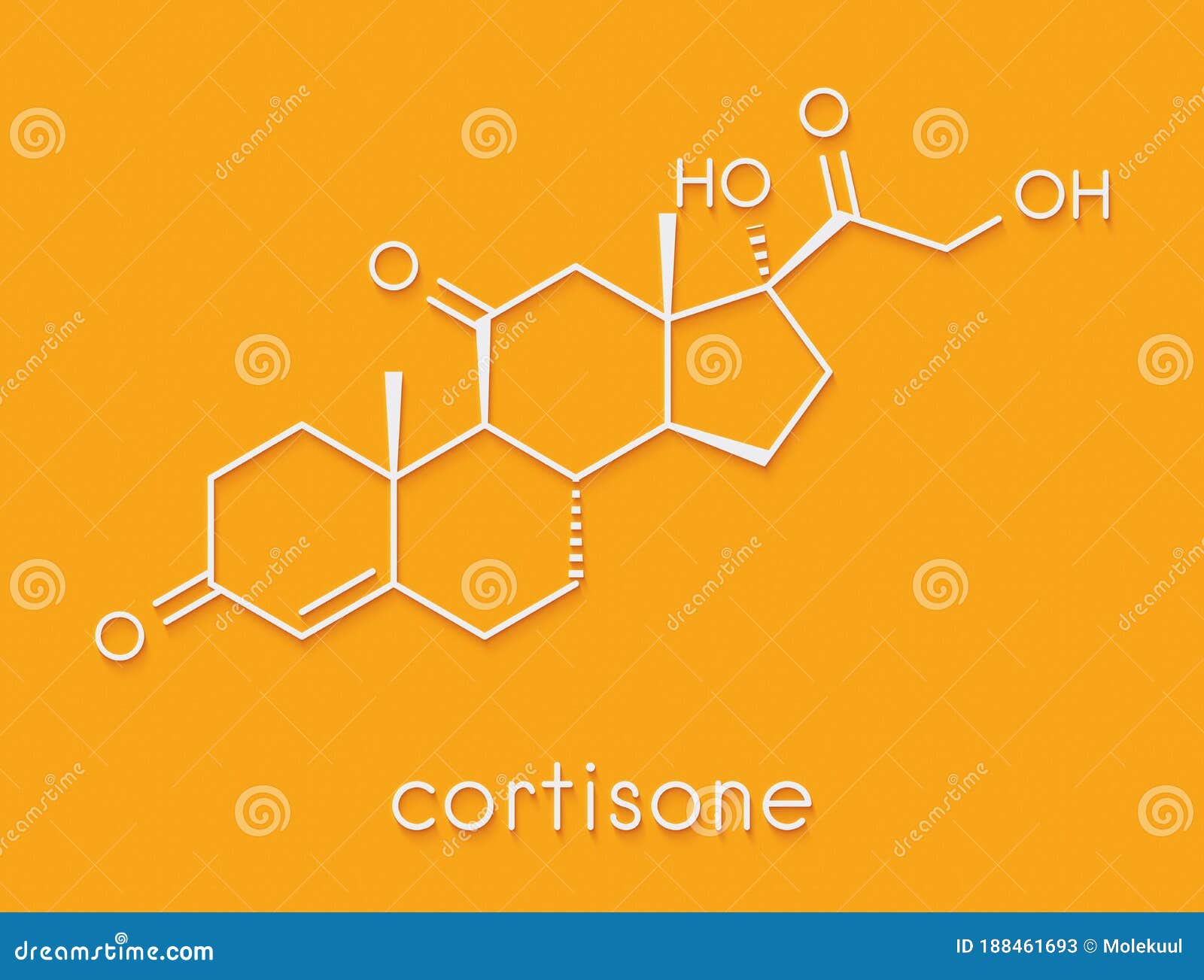 Cortisone Stress Hormone Molecule. Skeletal Formula. Stock Illustration ...