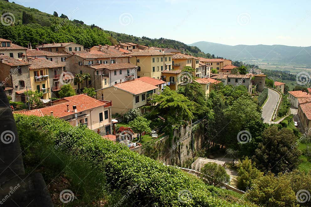 Cortona Hillside stock image. Image of travel, italy, tiles - 916615