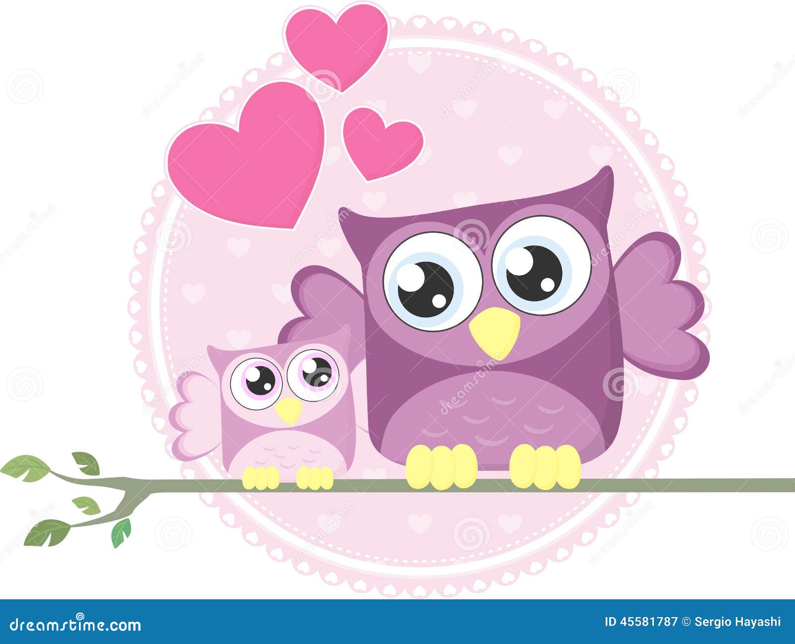 Coruja Bonito E Mamã Do Bebê Ilustração do Vetor - Ilustração de coruja ...