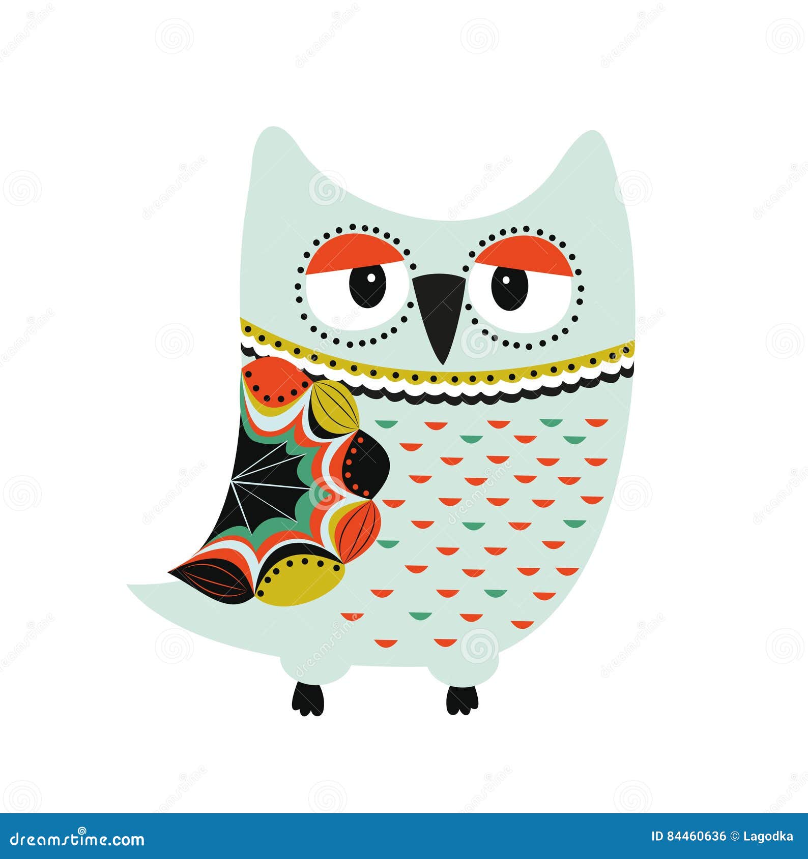 Coruja colorida bonito ilustração do vetor. Ilustração de creativo ...