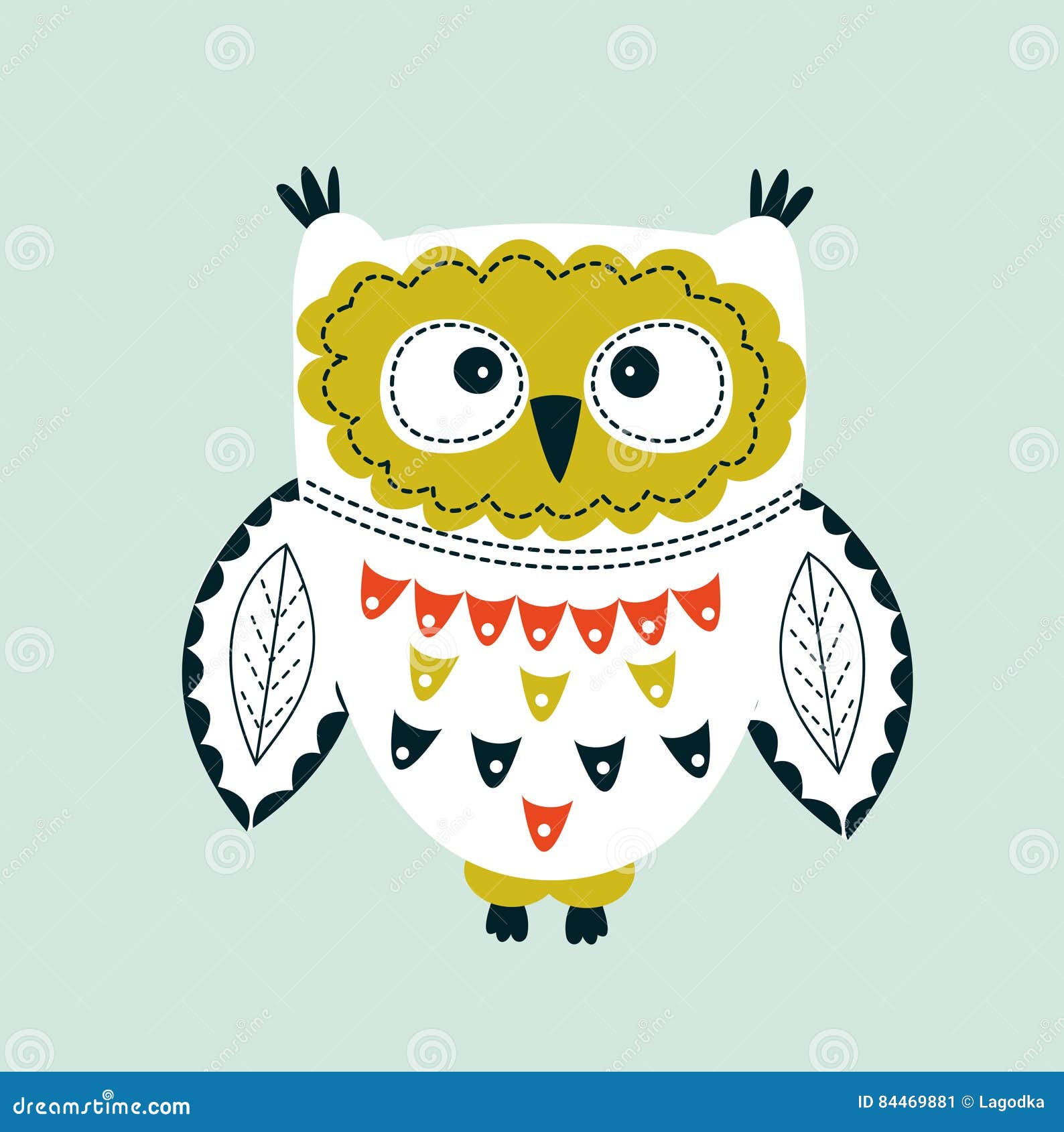 Coruja colorida bonito ilustração do vetor. Ilustração de creativo ...