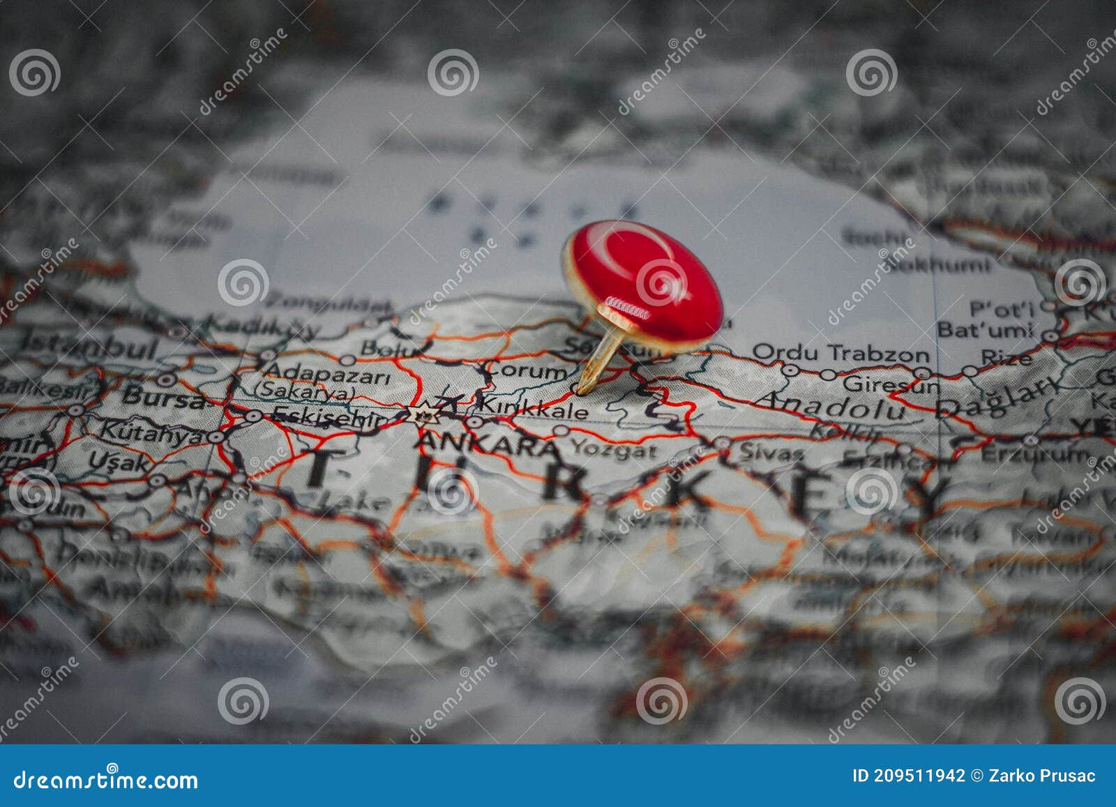 Corum Pinned on a Map with the Flag of Turkey Stock Photo - Image of ...