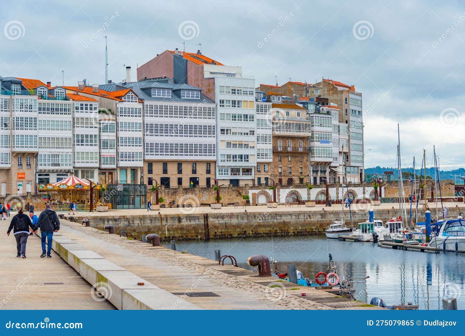 A Coruna, Spain, June 11, 2022: View of the Port of a Coruna, Sp ...