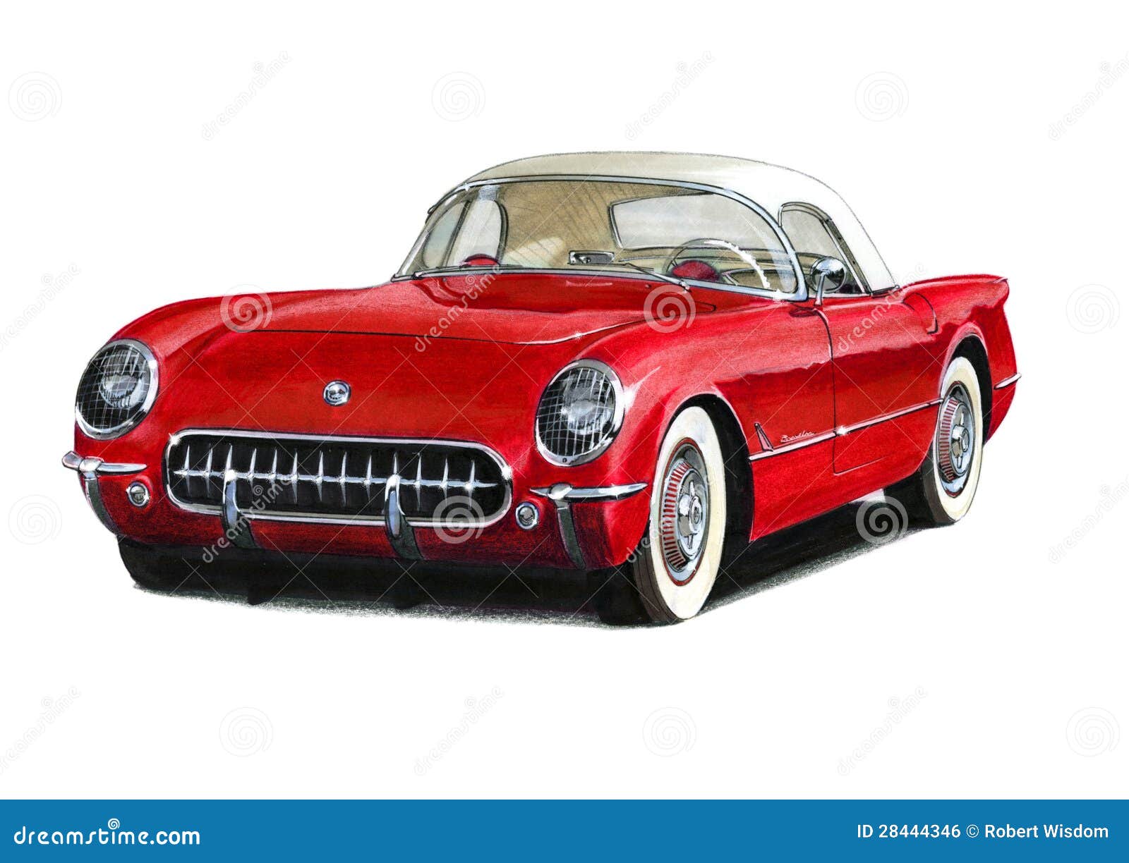 Corvetta 1954 fotografia editoriale. Illustrazione di rosso - 28444346