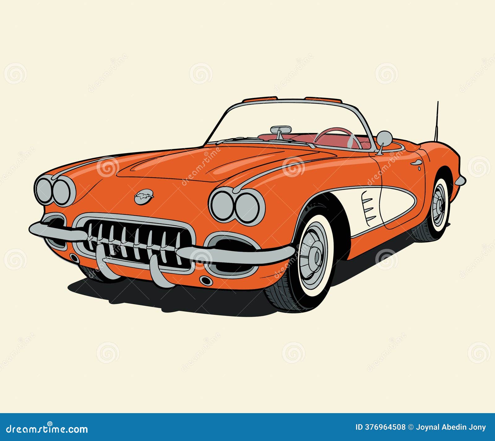 1959 Corvette Vector - Retro Comic Car Illustration | CartoonDealer.com ...