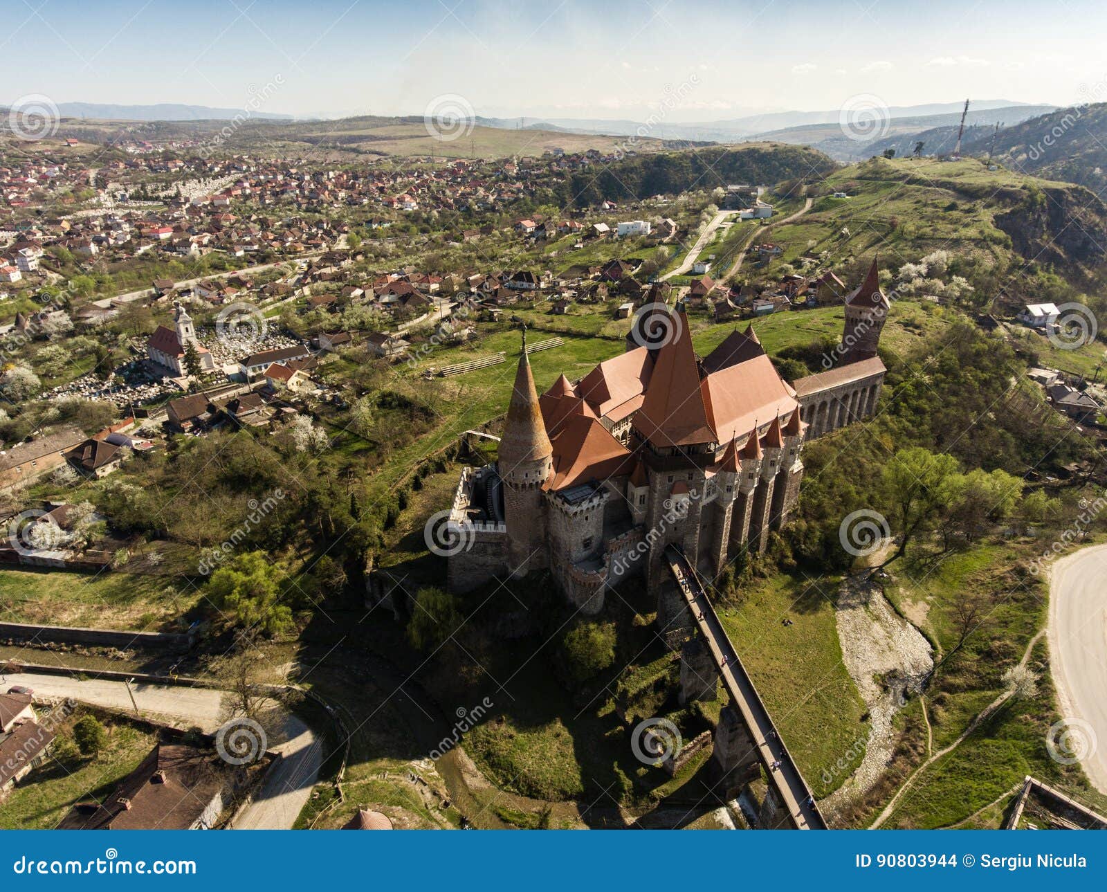 Corvin Castle from Hunedoara Editorial Stock Image - Image of grass ...