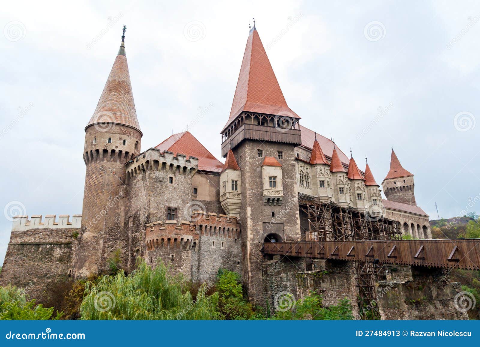 Corvin Castle Isolated On White Background. Also Known As Hunyadi ...