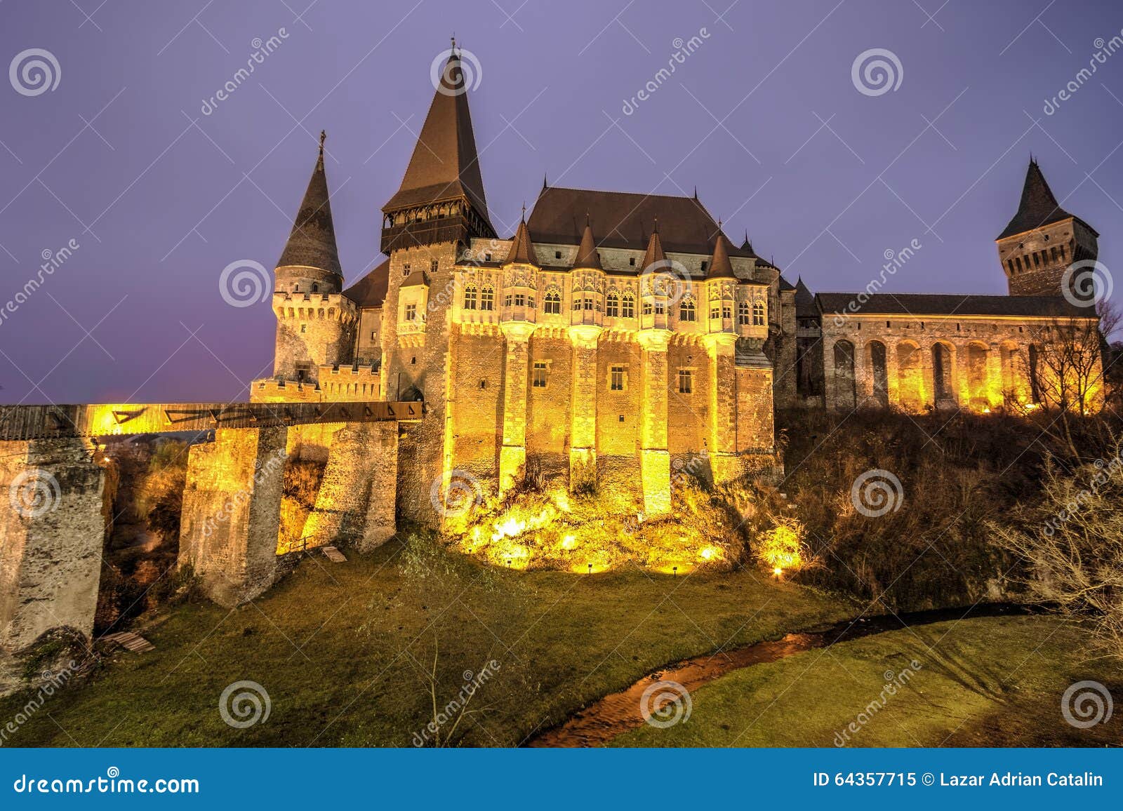 Corvin Castle, Romania stock image. Image of medieval - 64357715