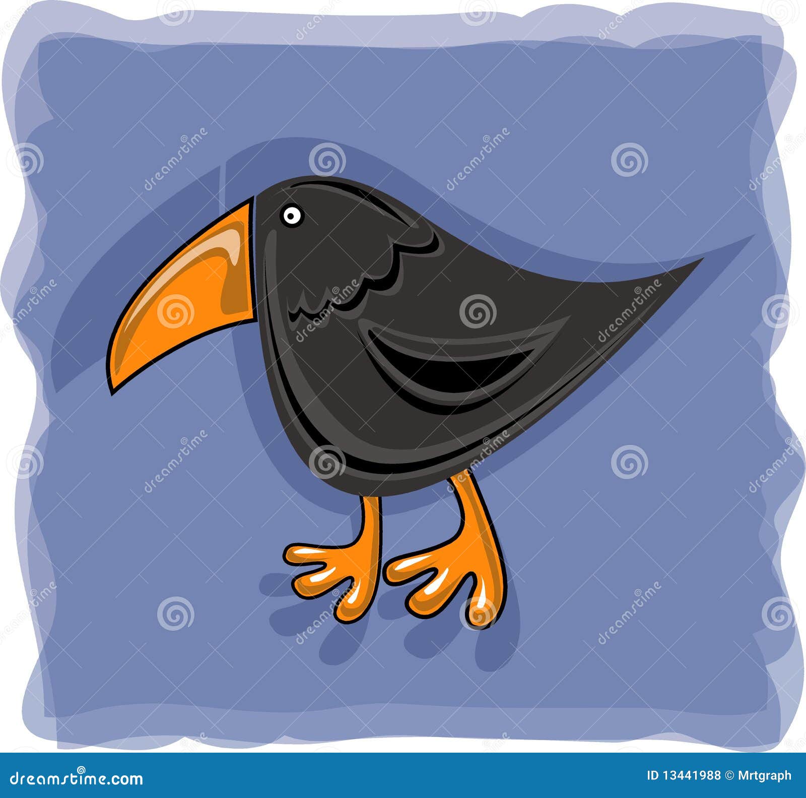 Corvo Con Il Becco Arancione Illustrazione di Stock - Illustrazione di ...