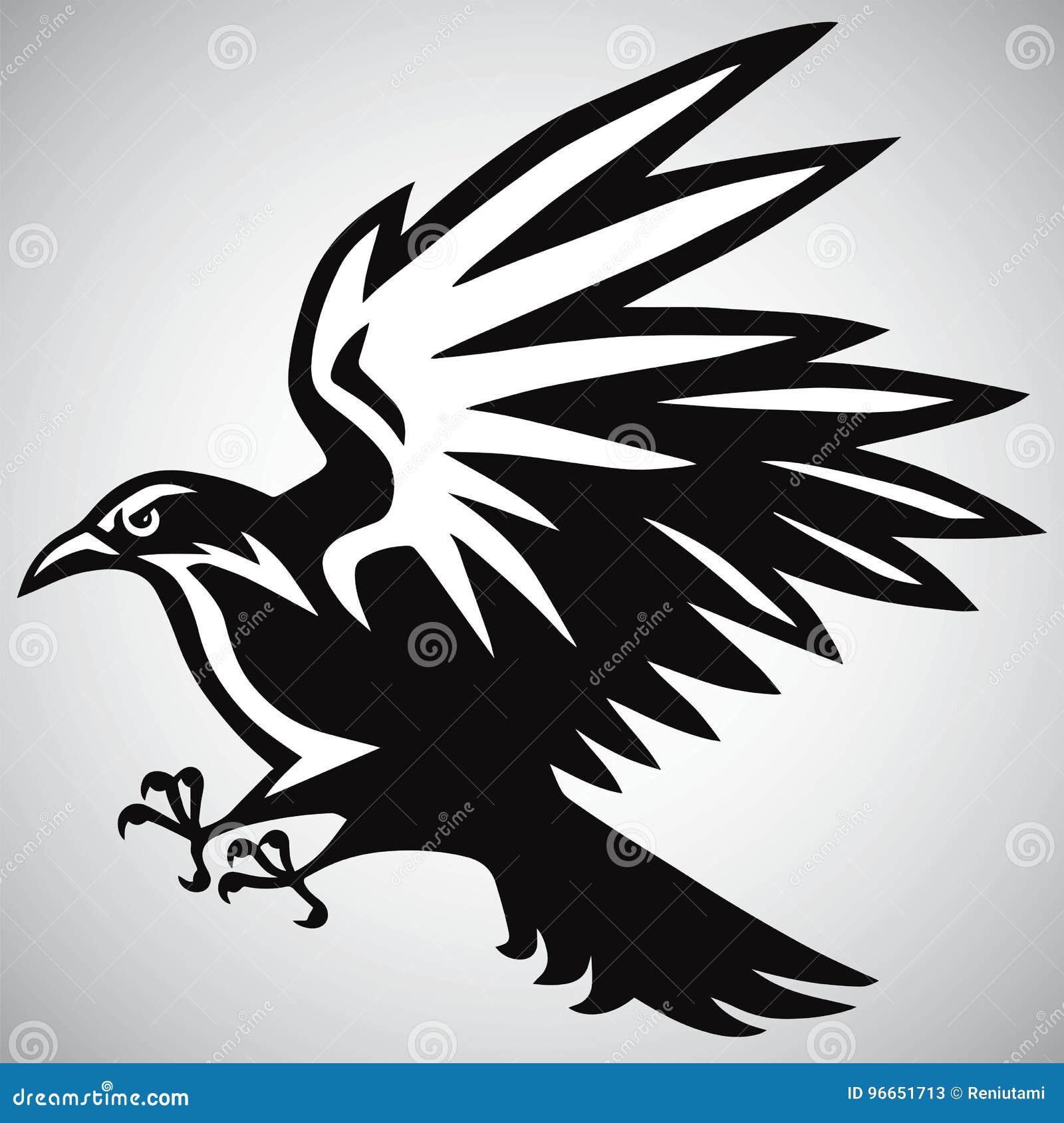 Corvo Logo Black E Vettore Bianco Illustrazione Vettoriale ...