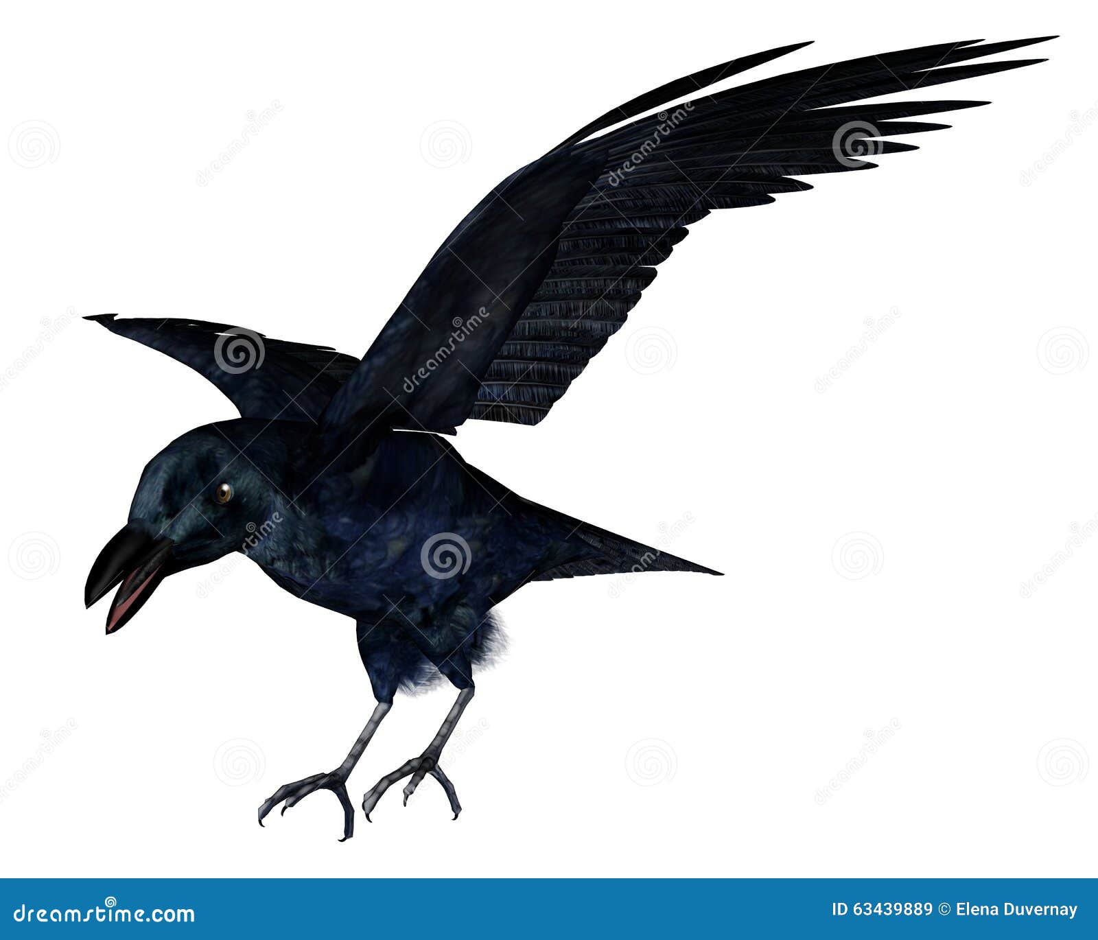 Corvo preto - 3D rendem ilustração stock. Ilustração de selvagem - 63439889