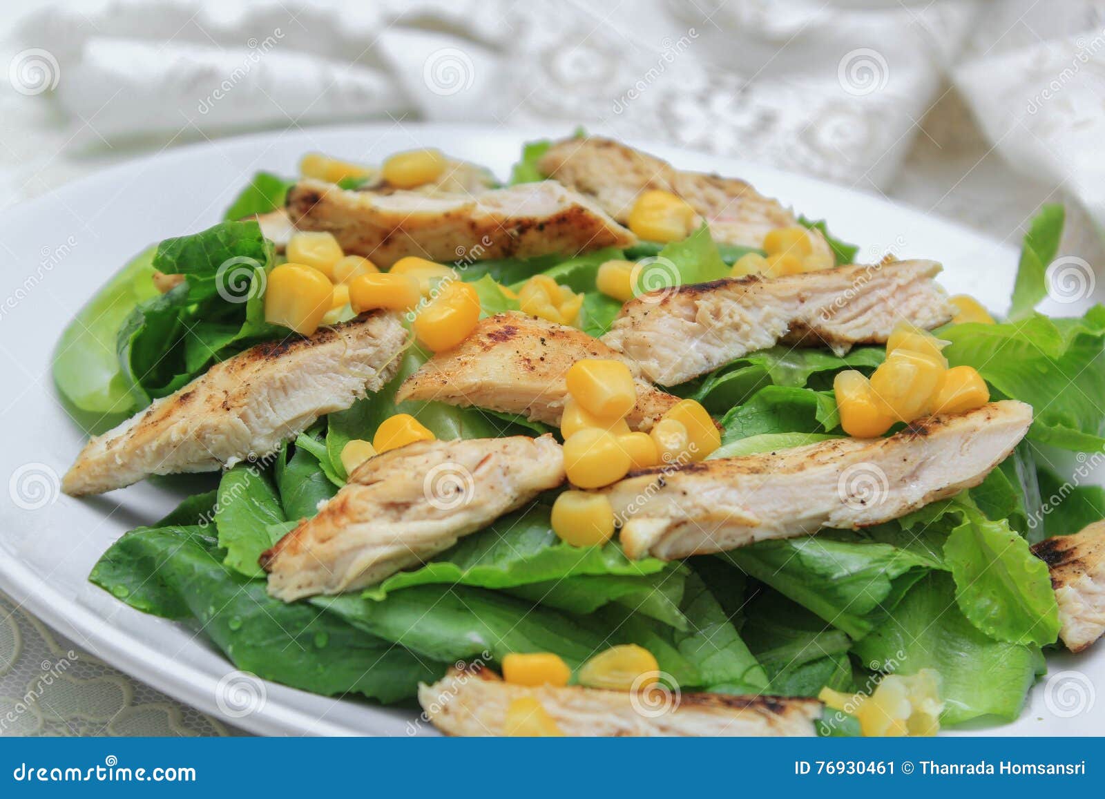 Cos lettuce salad stock image. Image of garnish, meal - 76930461
