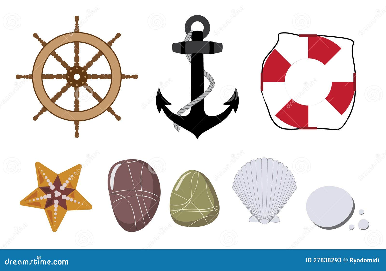 Cosas en el mar stock de ilustración. Ilustración de faro - 27838293