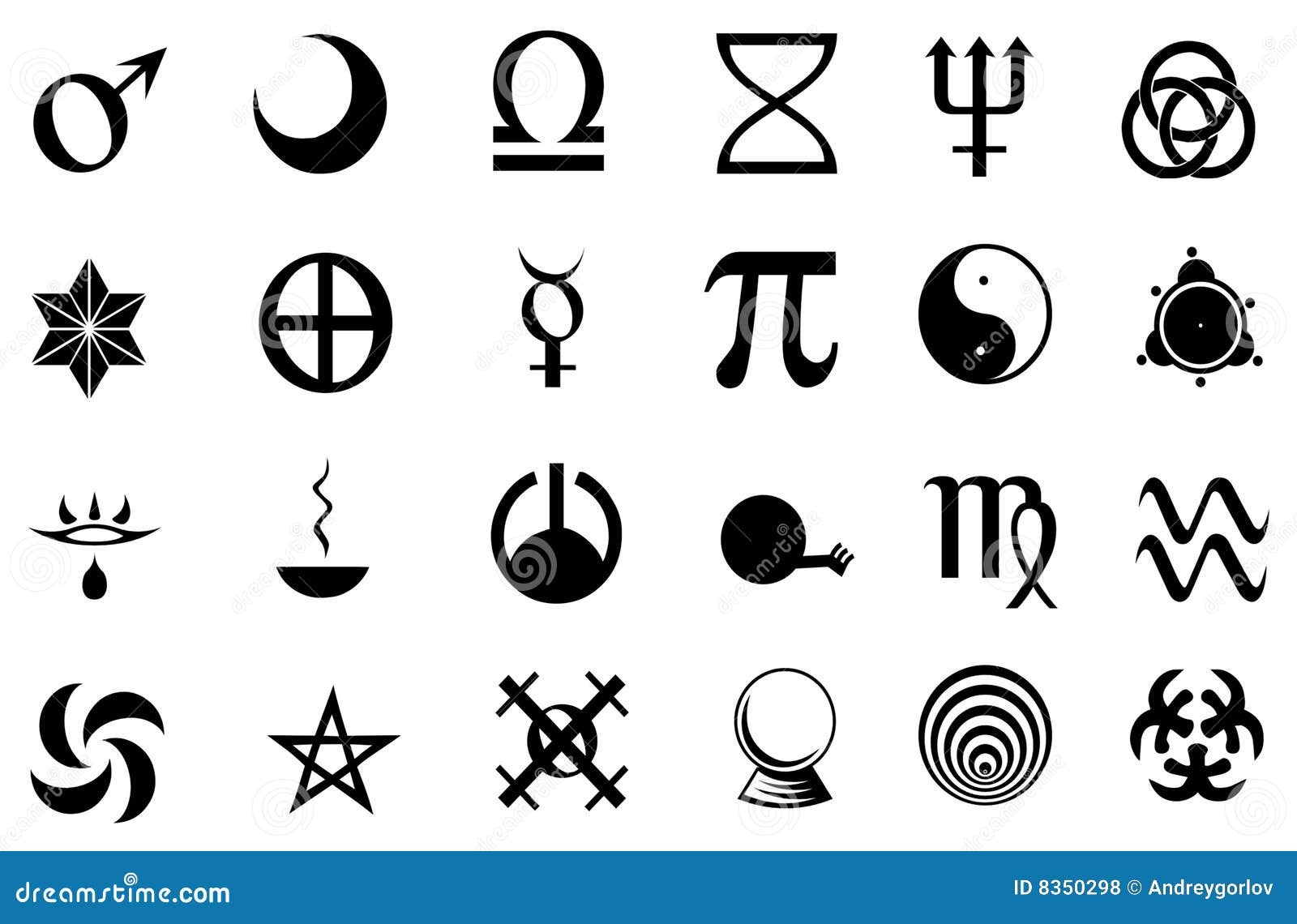 Siluetas Esotéricas De Las Cosas Stock de ilustración - Ilustración de ...