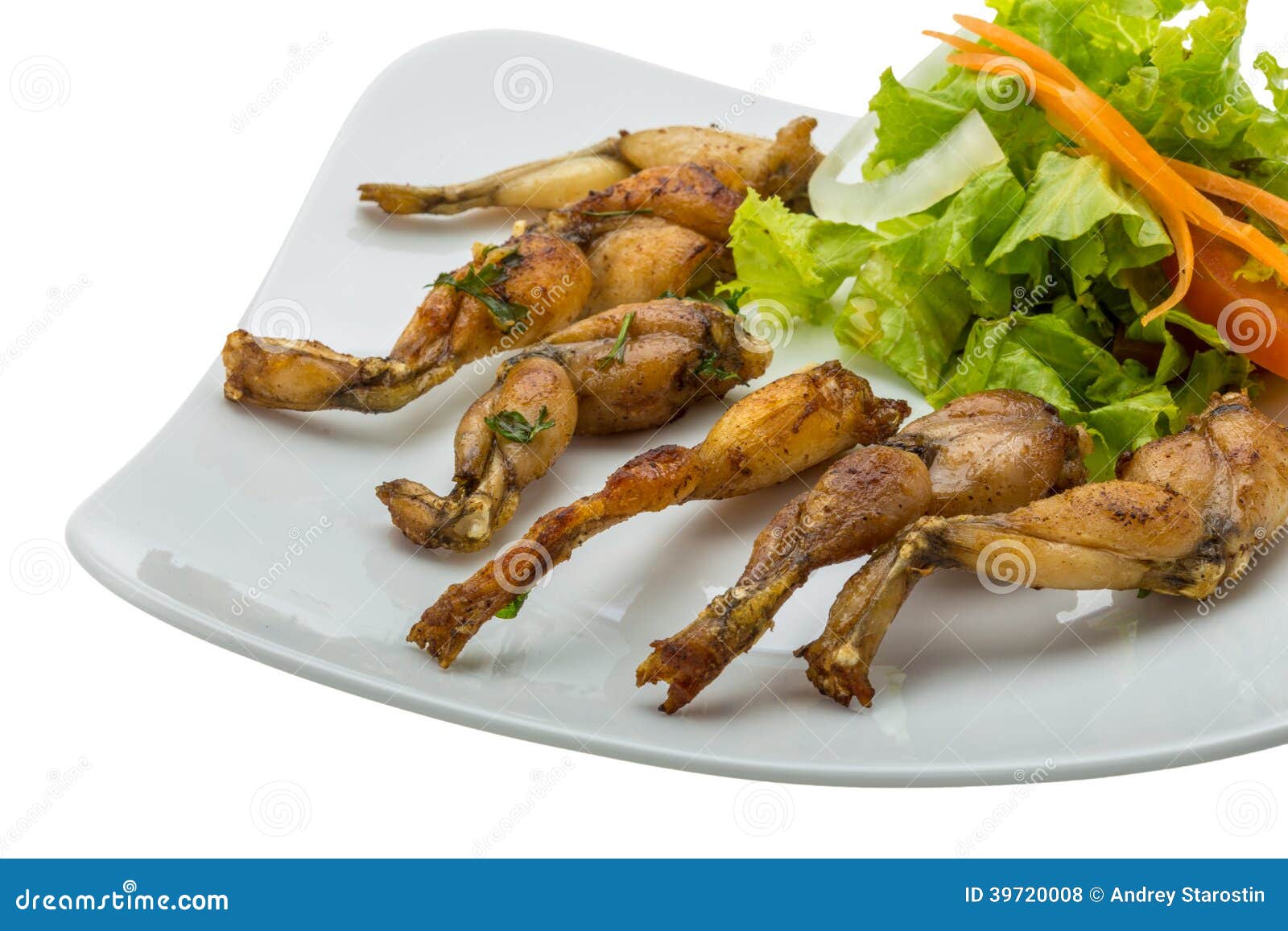 Cosce di rana arrostite fotografia stock. Immagine di consumo - 39720008