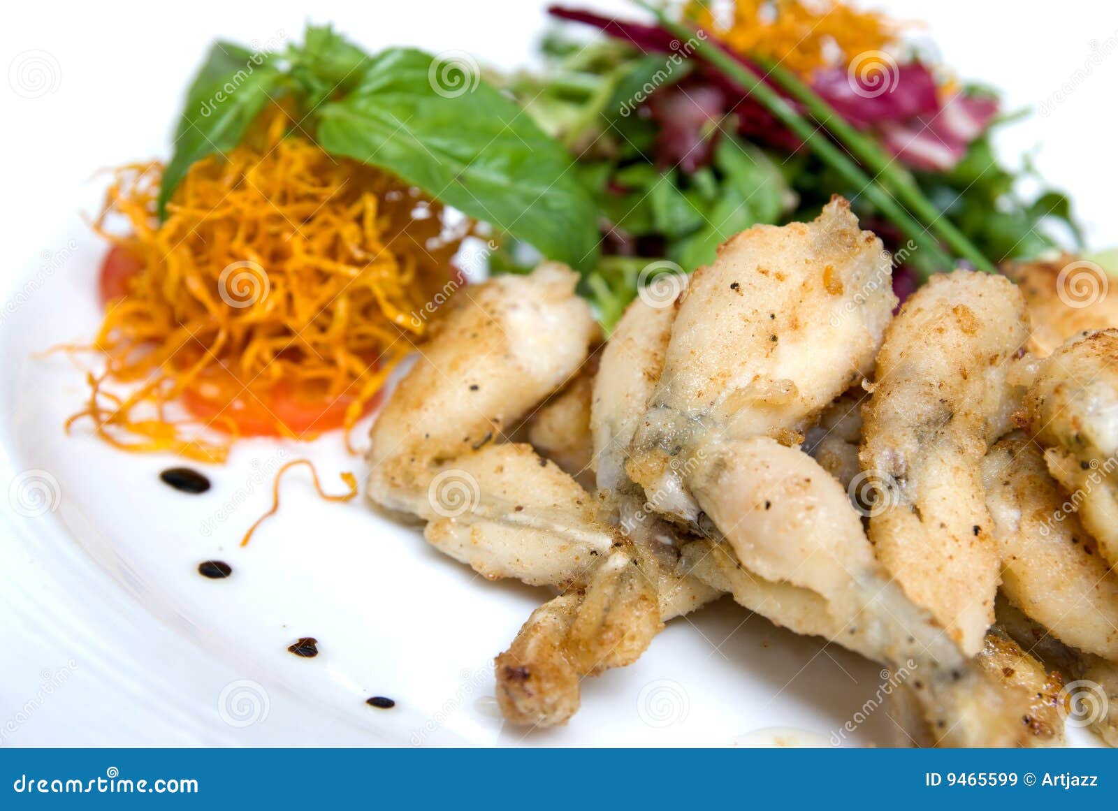 Cosce di rane fritte immagine stock. Immagine di antipasto - 9465599