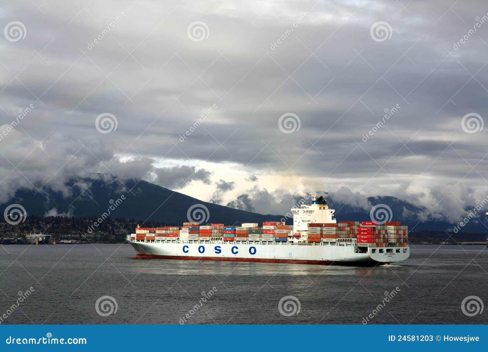 COSCO Container Ship, Vancouver Editorial Stock Photo - Image of ...