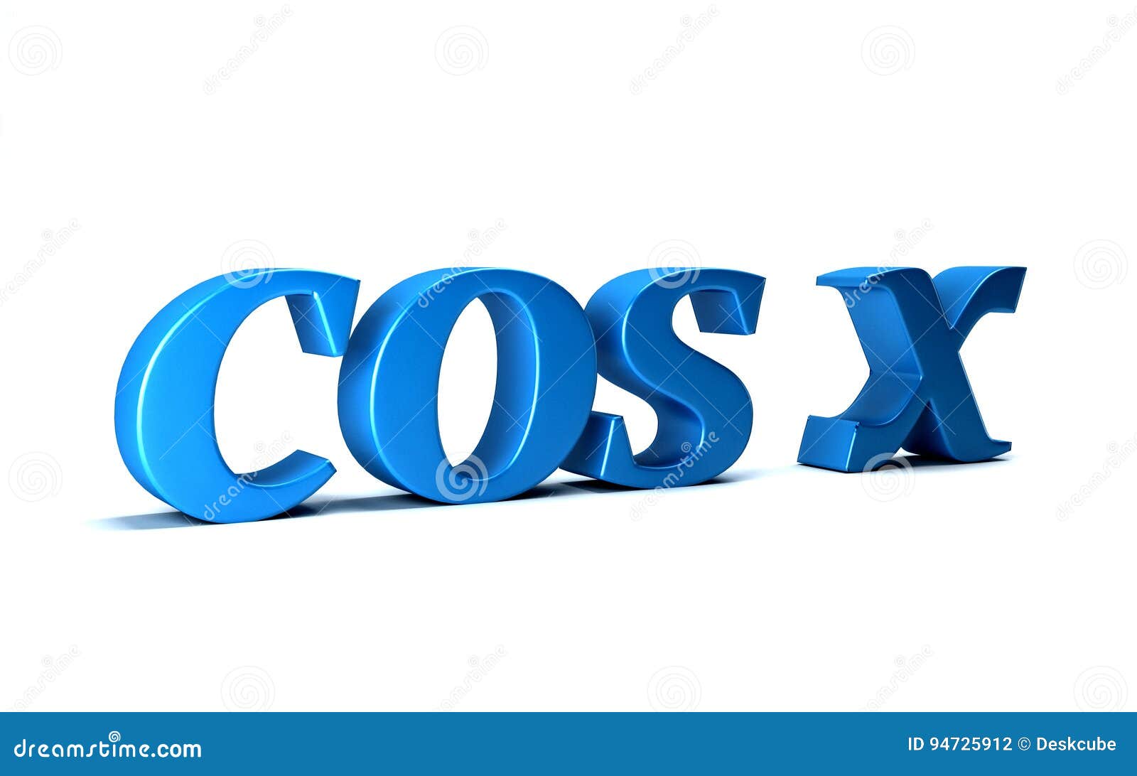Cosine of X Trigonometry Math Function. 3D Rendering Illustration Stock ...