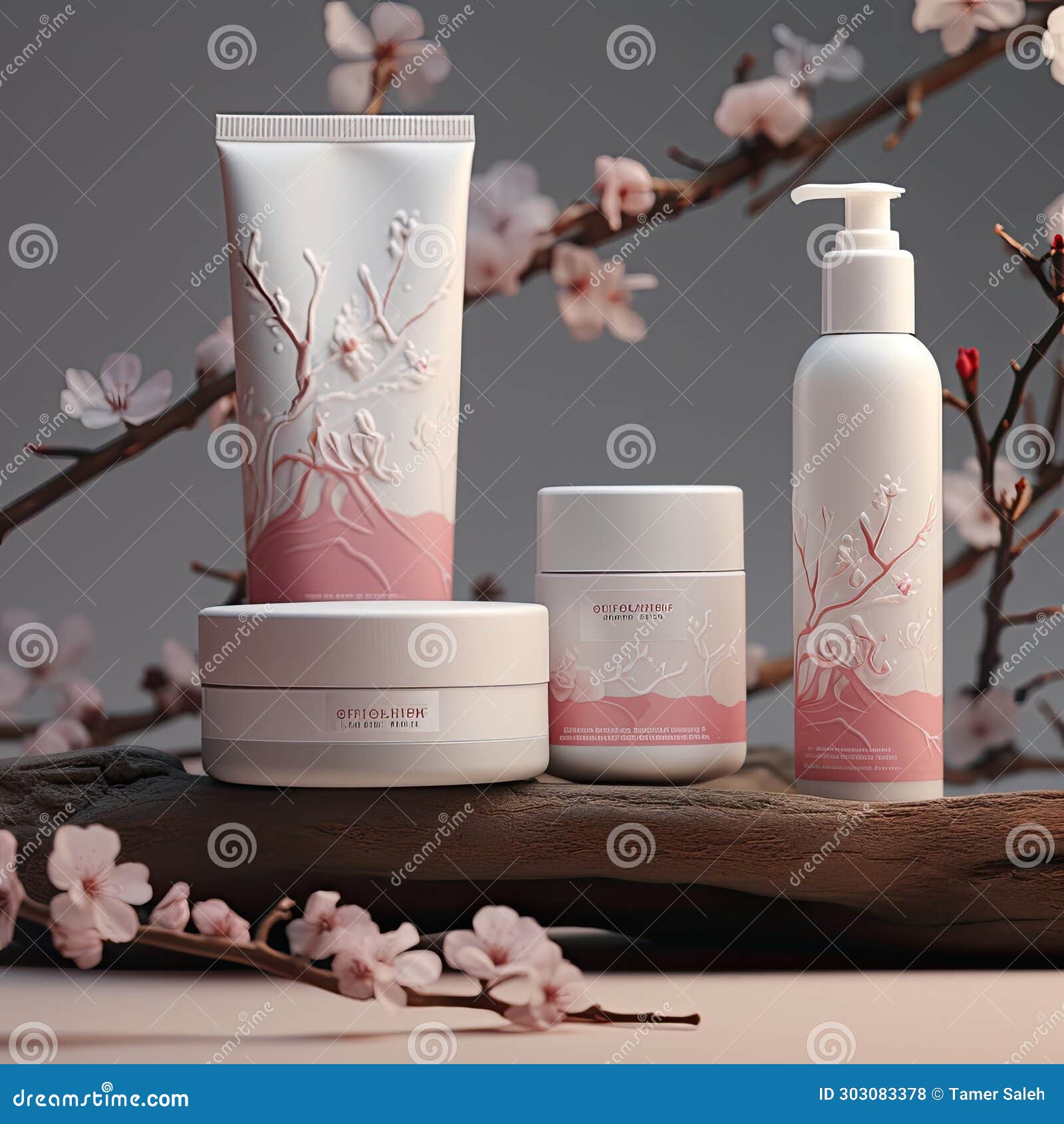 Cosmetic products mockup stock illustration. Illustration of white ...