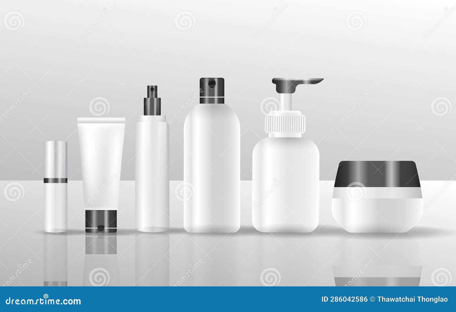 Set Vector Blank Templates of Empty and Clean White Plastic Containers ...