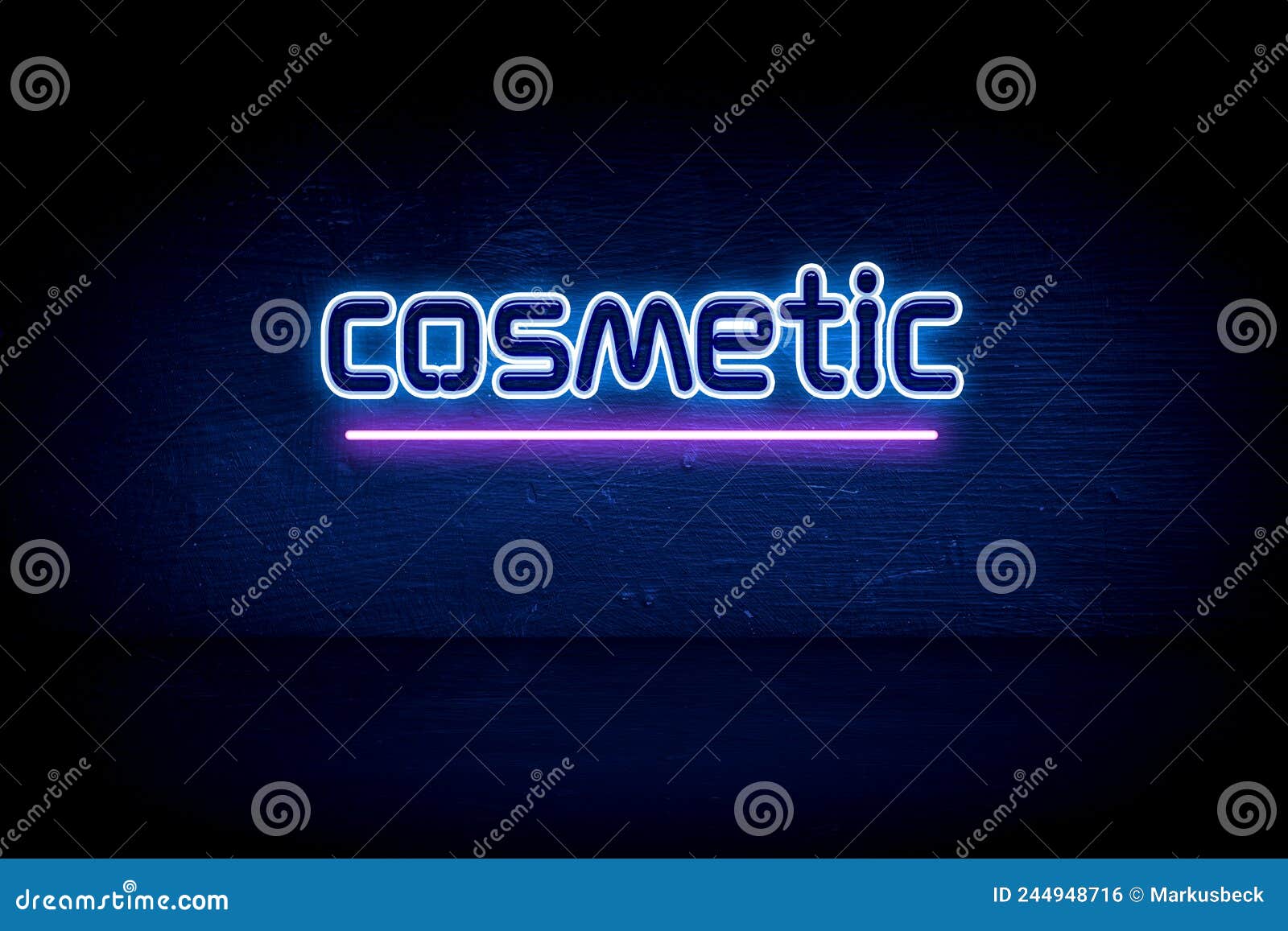 Cosmetic - Blue Neon Announcement Signboard Stock Illustration ...
